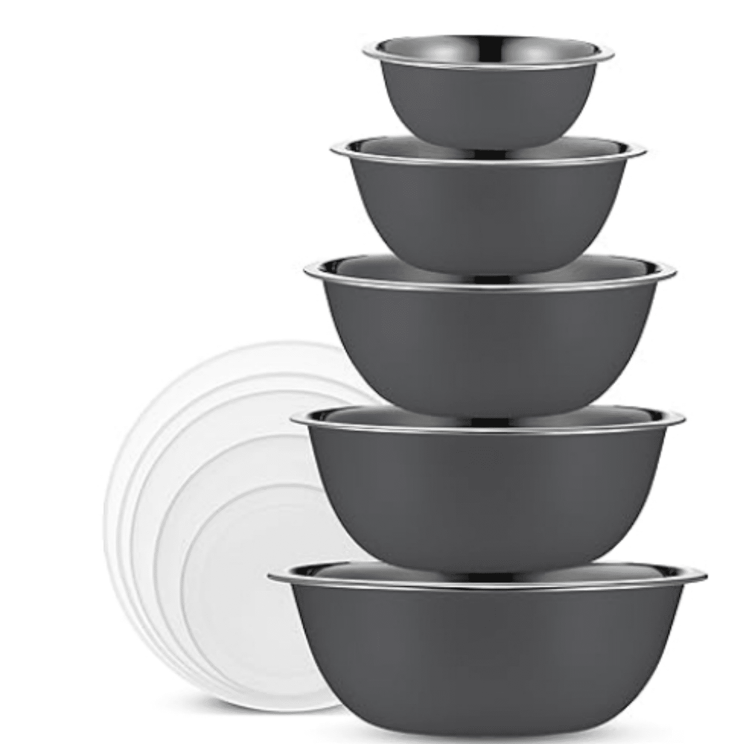 Stainless Steel Mixing Bowls With Lids Set, 5 Sizes Nesting Mixing ...