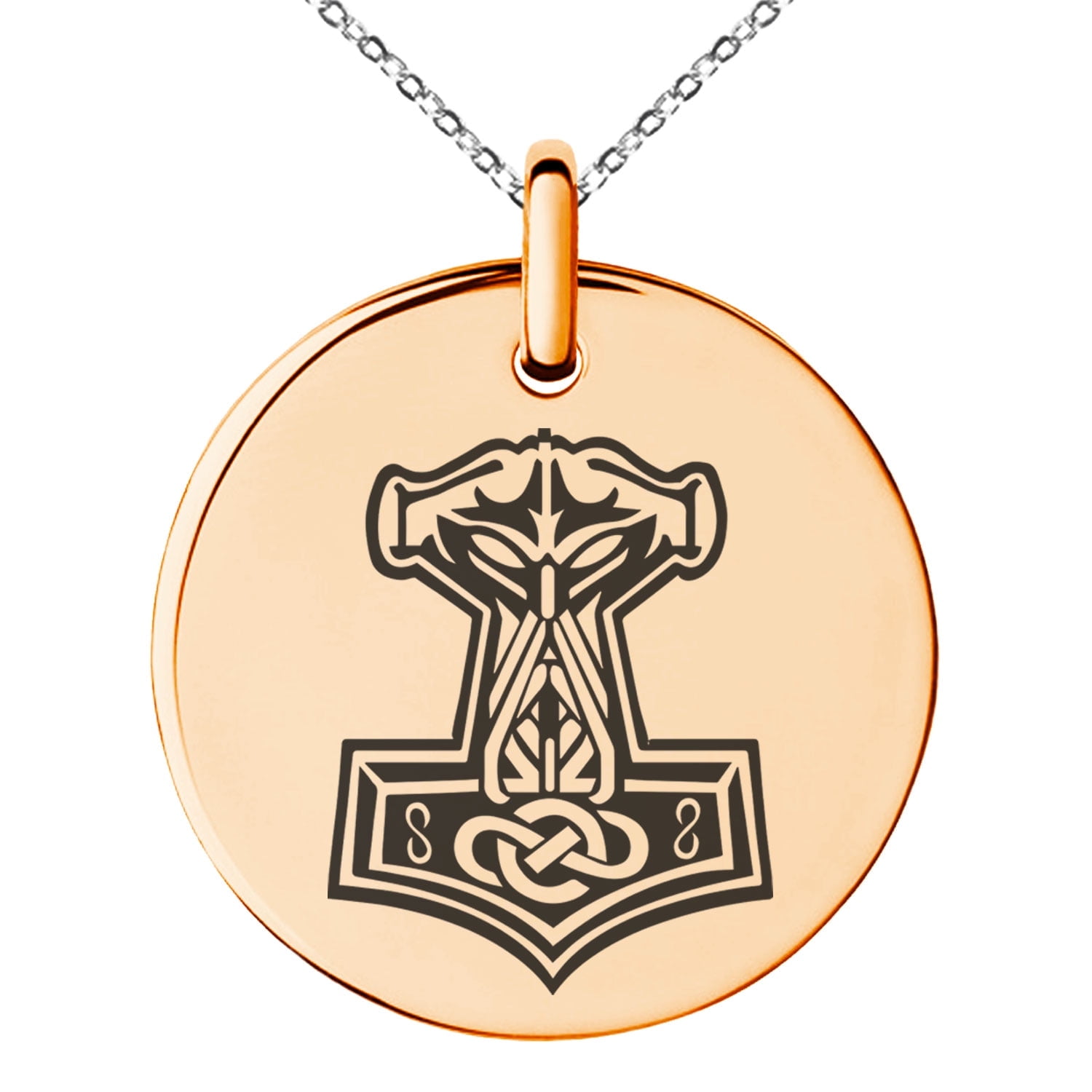 Tioneer Stainless Steel Mjolnir Thor's Hammer Viking Norse Engraved ...