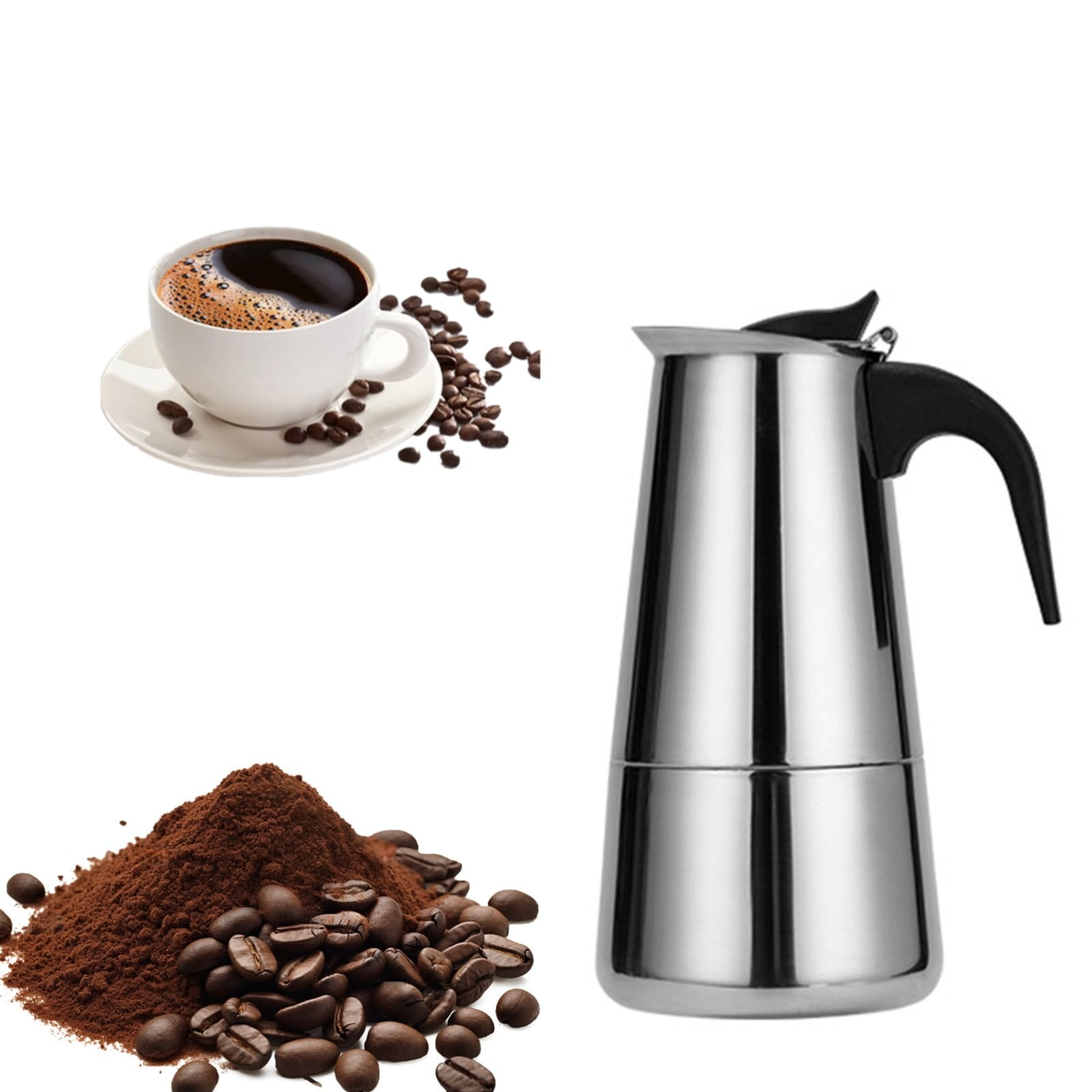 Stainless Steel Moka Pot Fieroe, Stainless Steel Moka Pot Coffee Pot ...