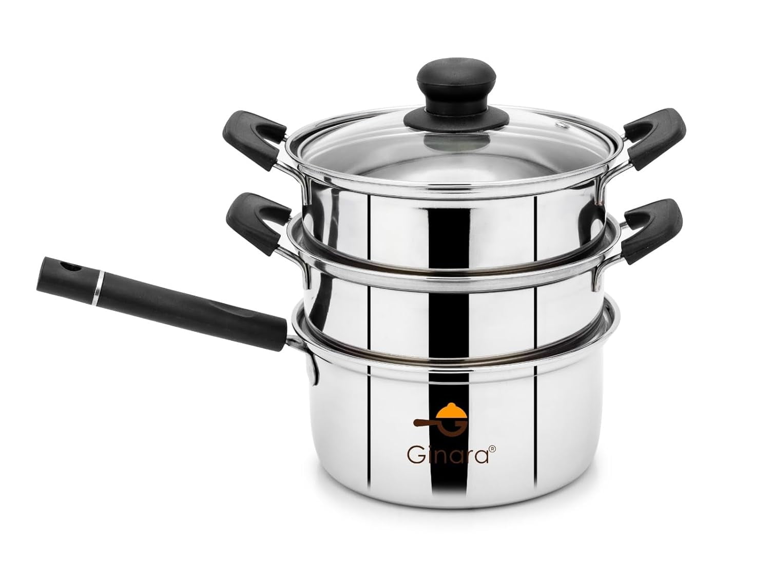 Stainless Steel Momo Maker & Steamer With Glass Lid & Handles ...