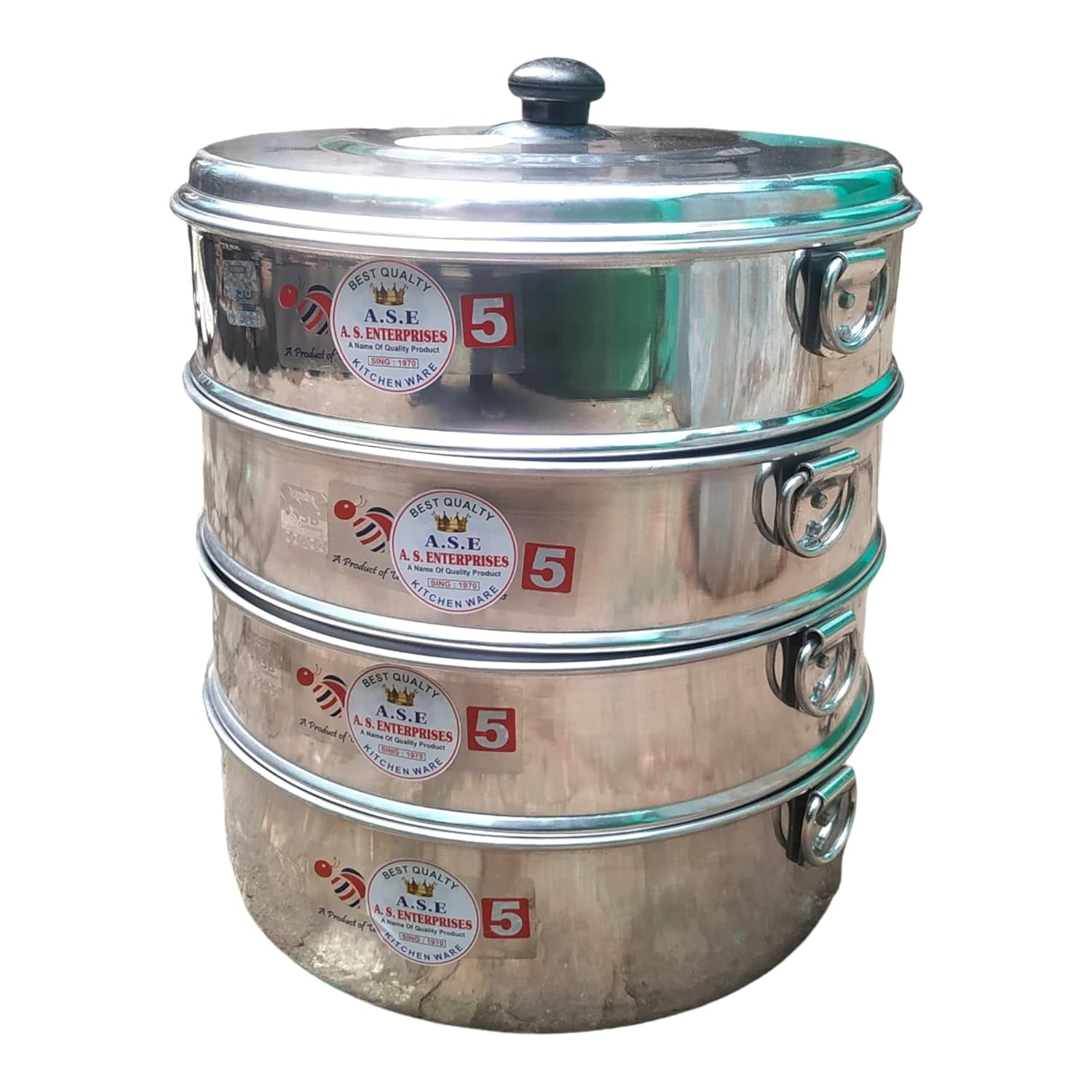 Stainless Steel Momos Maker & Steamer With Lid & Handles - Silver, 8 ...