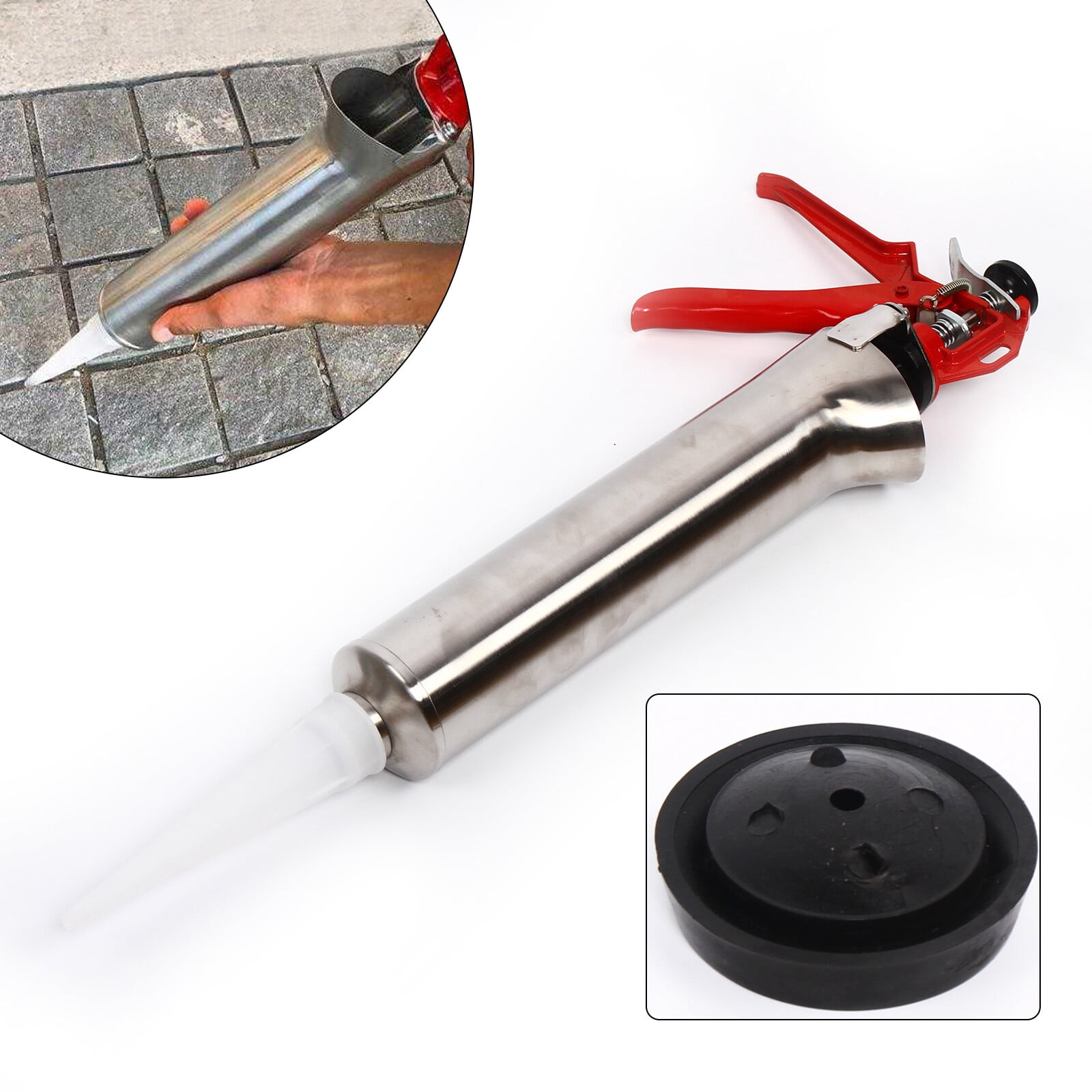 Stainless Steel Mortar Grout Gun, Portable Hand Caulking Gun with 2 ...