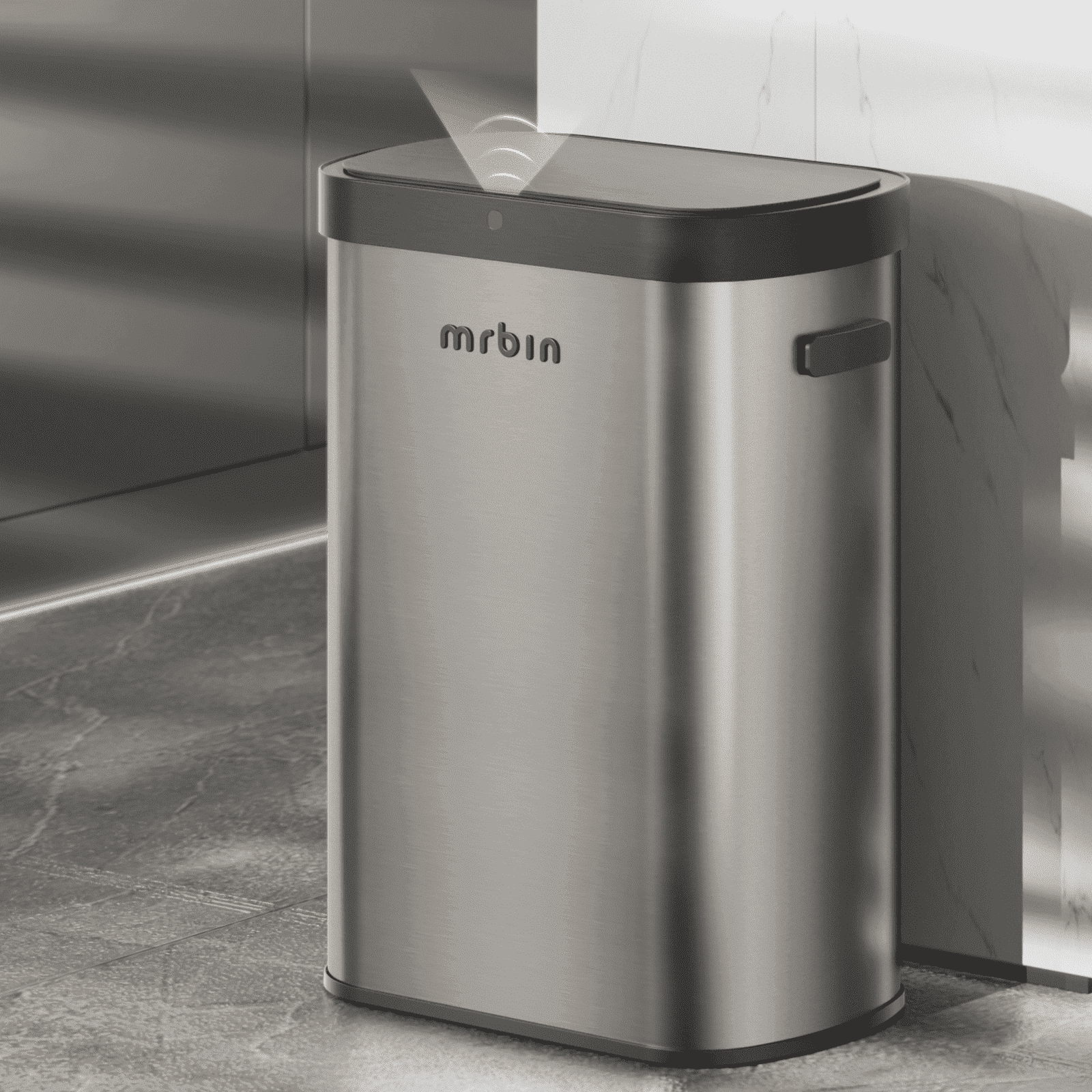 Mrbin 13 Gal Automatic Kitchen Trash Can, Stainless Steel Garbage Can ...