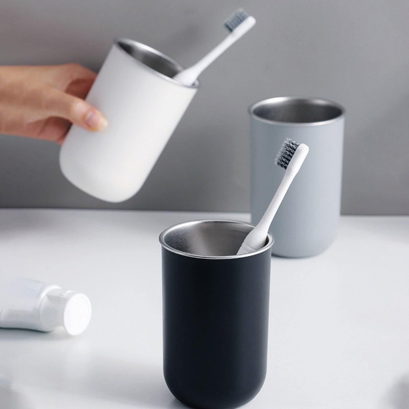 Stainless Steel Mouthwash Cup, High Appearance Couple Brushing Cup ...