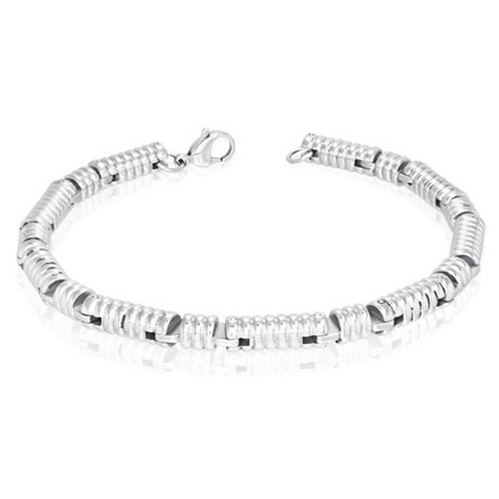 Stainless Steel Multi Section Tube Link Chain Mens Bracelet - Walmart.com