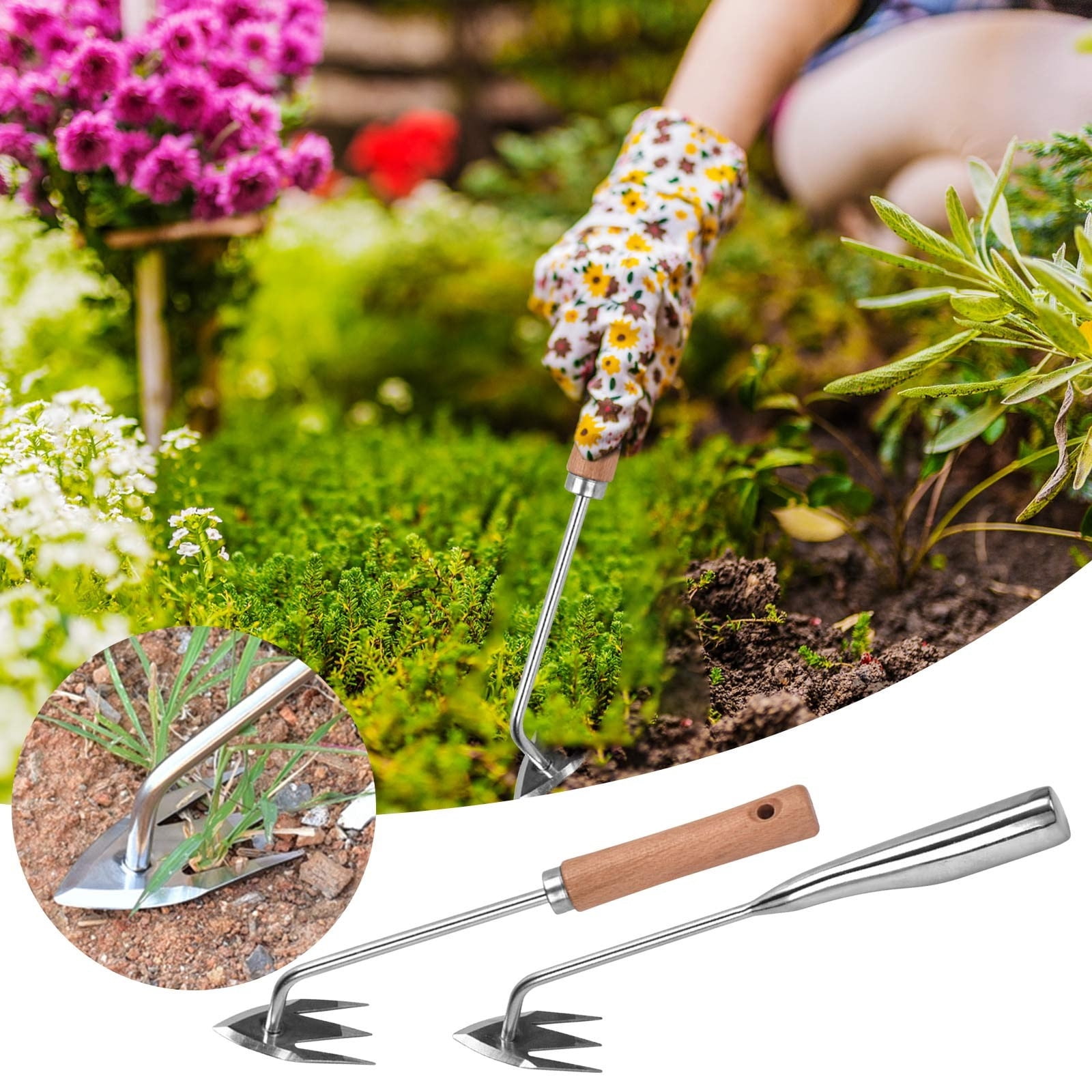 Stainless Steel Multifunctional Weeder Tool | V-Shaped Hand Weeder ...