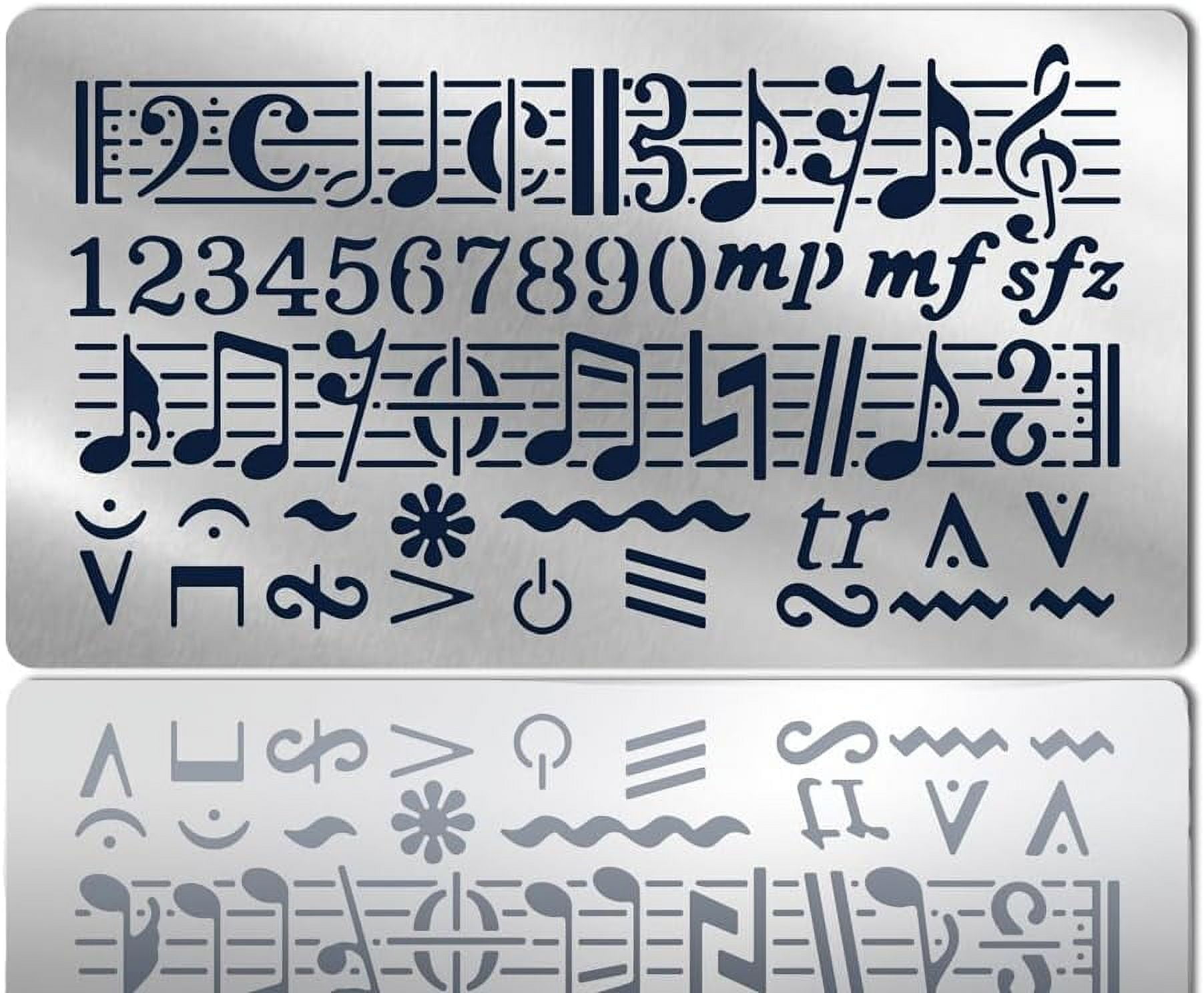 Stainless Steel Music Score Stencil Matte Music Note Template Reusable ...