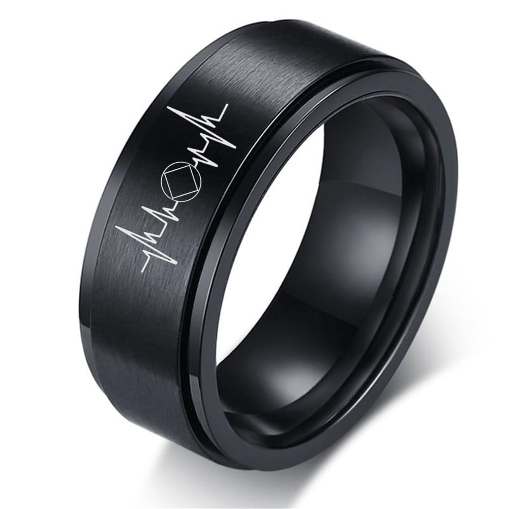Stainless Steel NA Sobriety Spinner Ring for Men Women,Inspirational ...