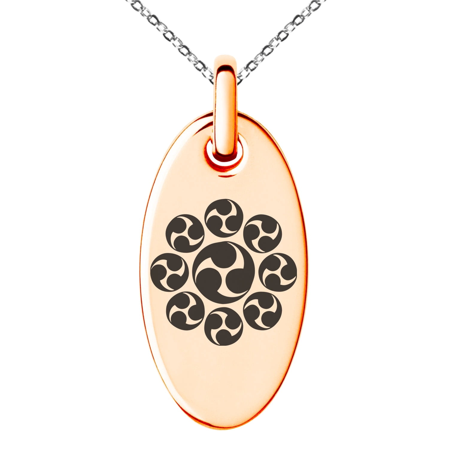 Tioneer Stainless Steel Nagao Samurai Crest Engraved Small Oval Charm ...
