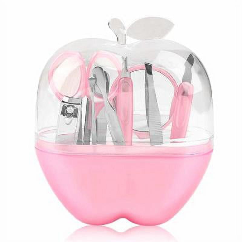 9-Piece Pink Nail Care Set - Manicure, Pedicure, Scissor, Tweezer ...