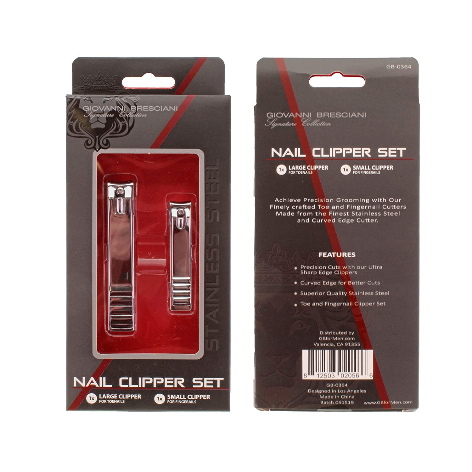 Stainless Steel Nail Clipper Set, Large Toenail Clippers and Small ...