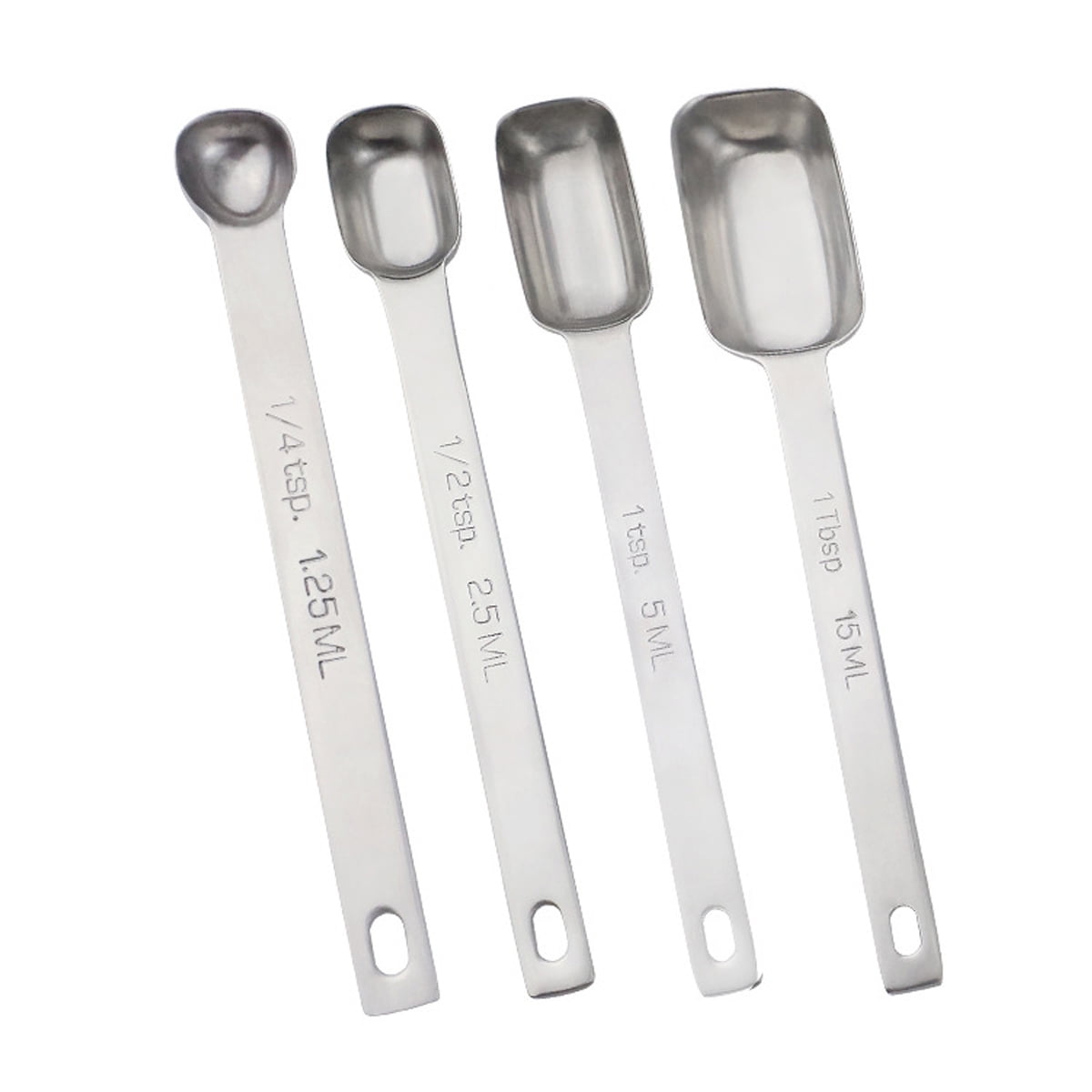 Stainless Steel Narrow Measuring Spoons, Heavy Duty Metal Measuring ...