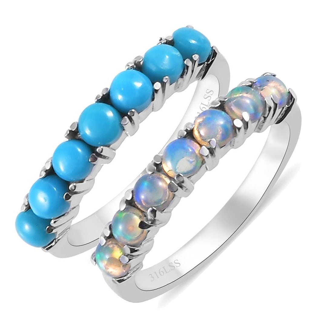 SHOP LC Stainless Steel Natural Sleeping Beauty Turquoise Opal ...