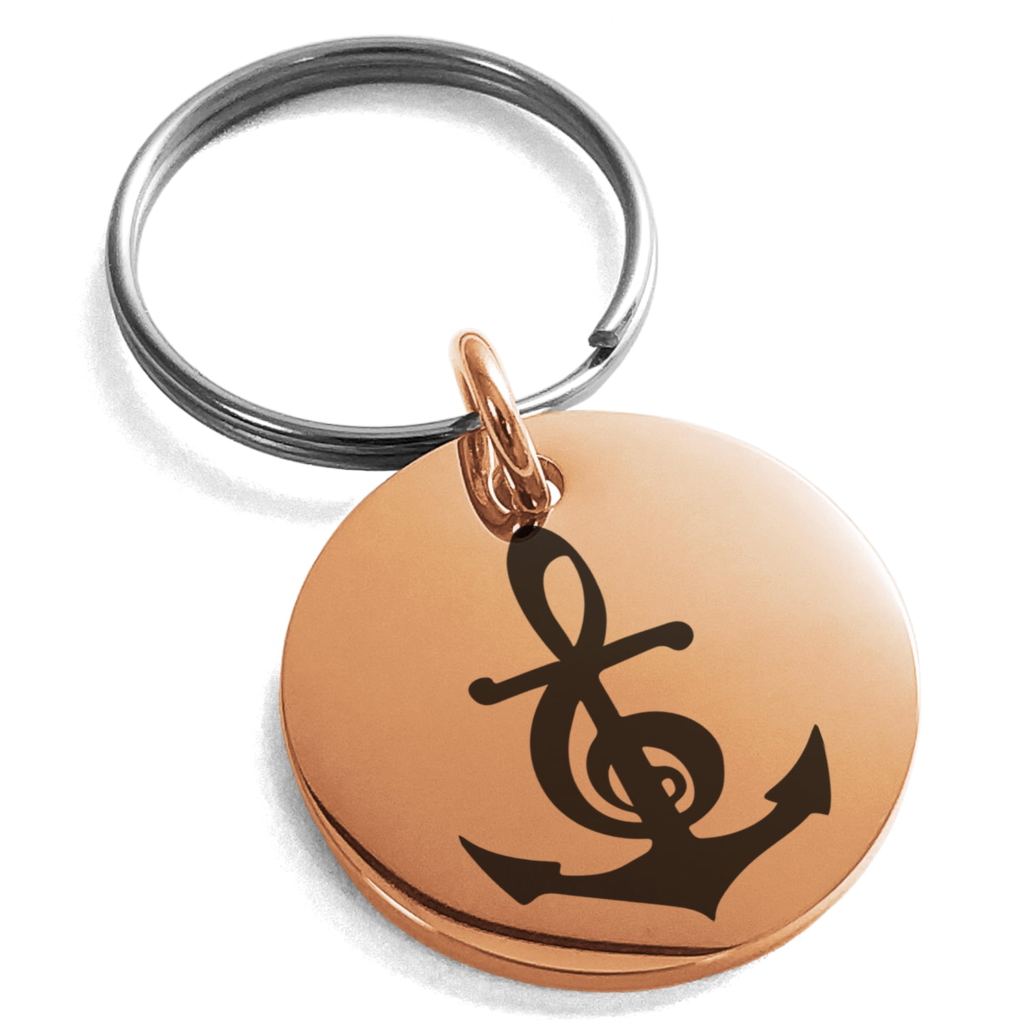 Stainless Steel Nautical Music Is My Anchor Treble Clef Engraved Small ...