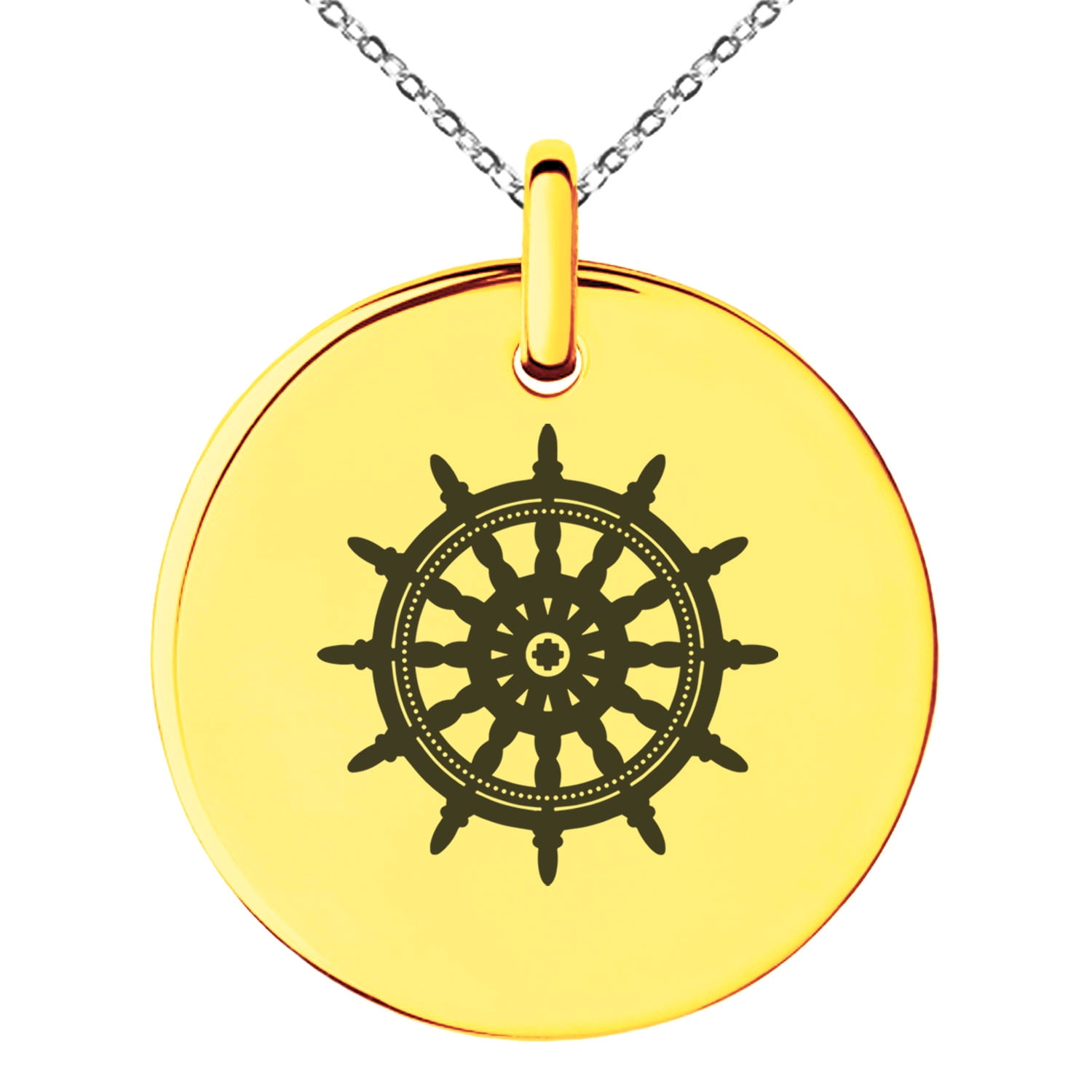 Tioneer Stainless Steel Nautical Ship Helm Wheel Engraved Small ...