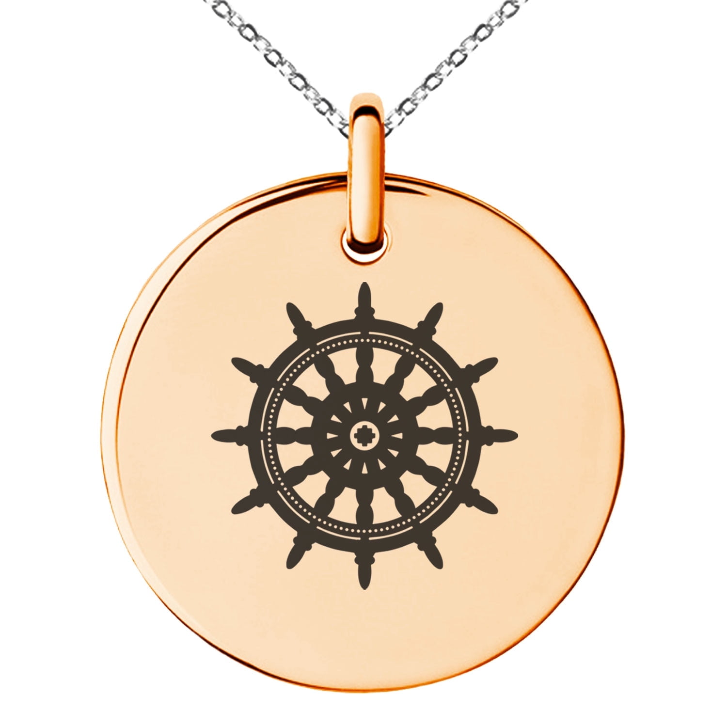 Tioneer Stainless Steel Nautical Ship Helm Wheel Engraved Small ...