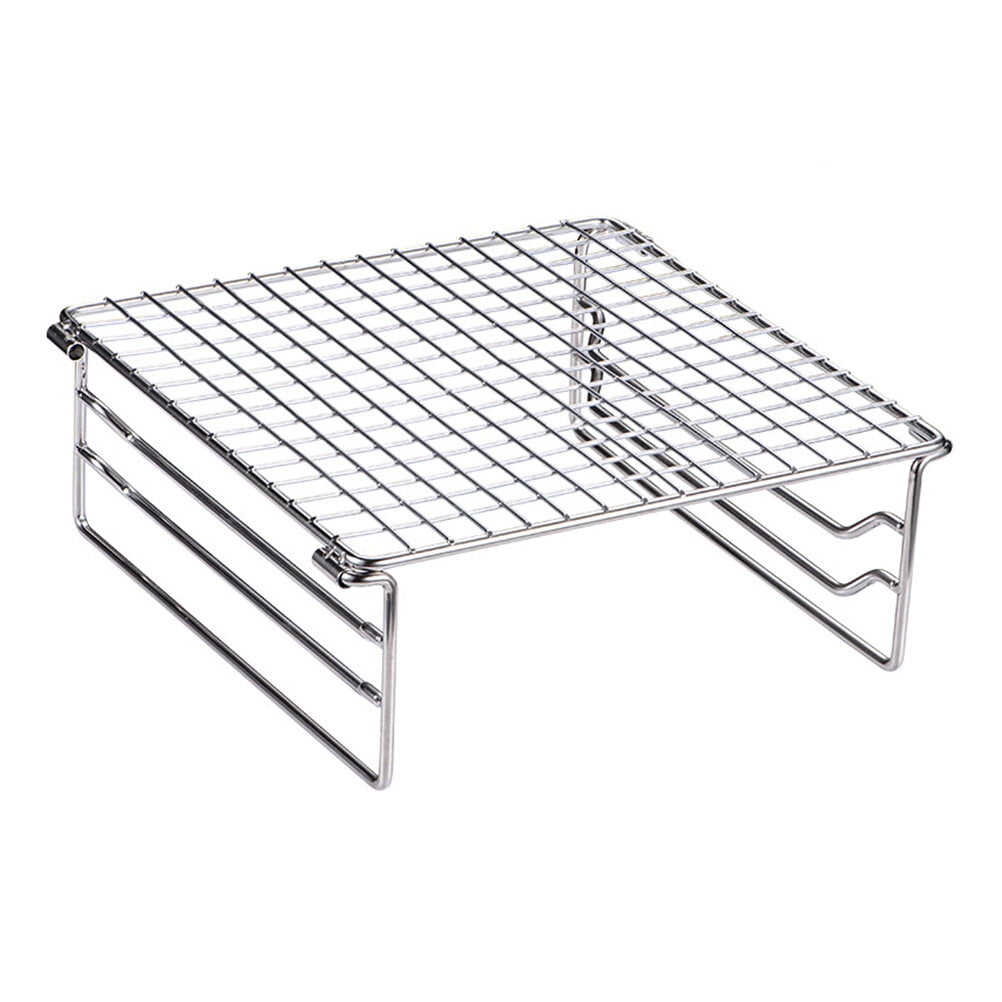 Stainless Steel Net Rack Folding BBQ Support Rack Barbecue Grill Shelf ...