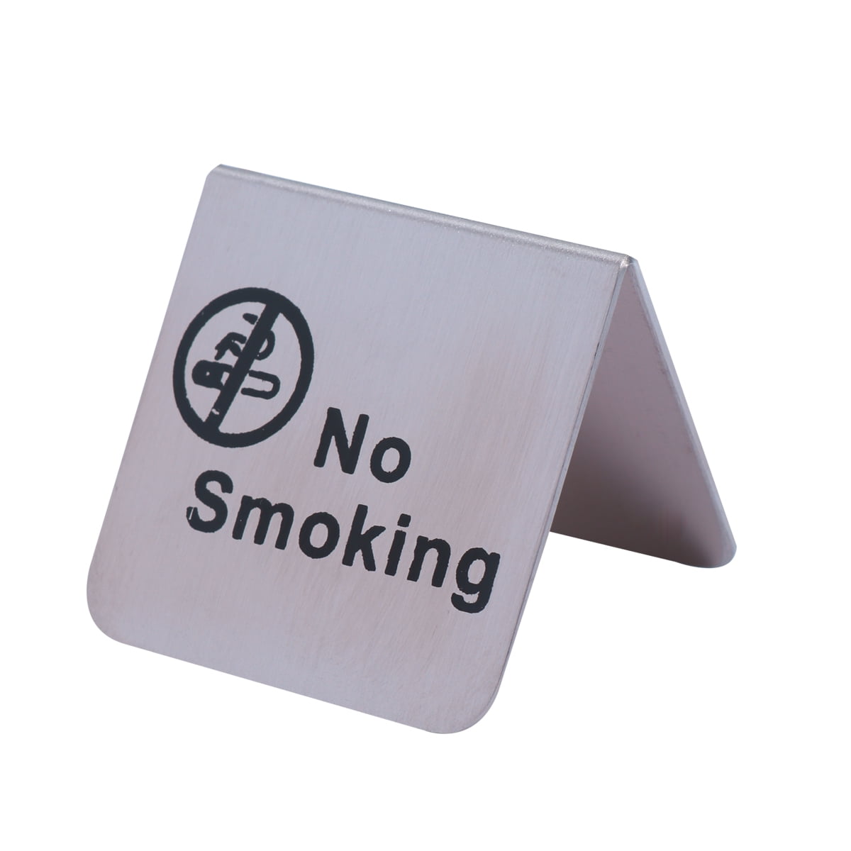 Stainless Steel No Smoking Table Tent Sign Double Side Free Standing No ...