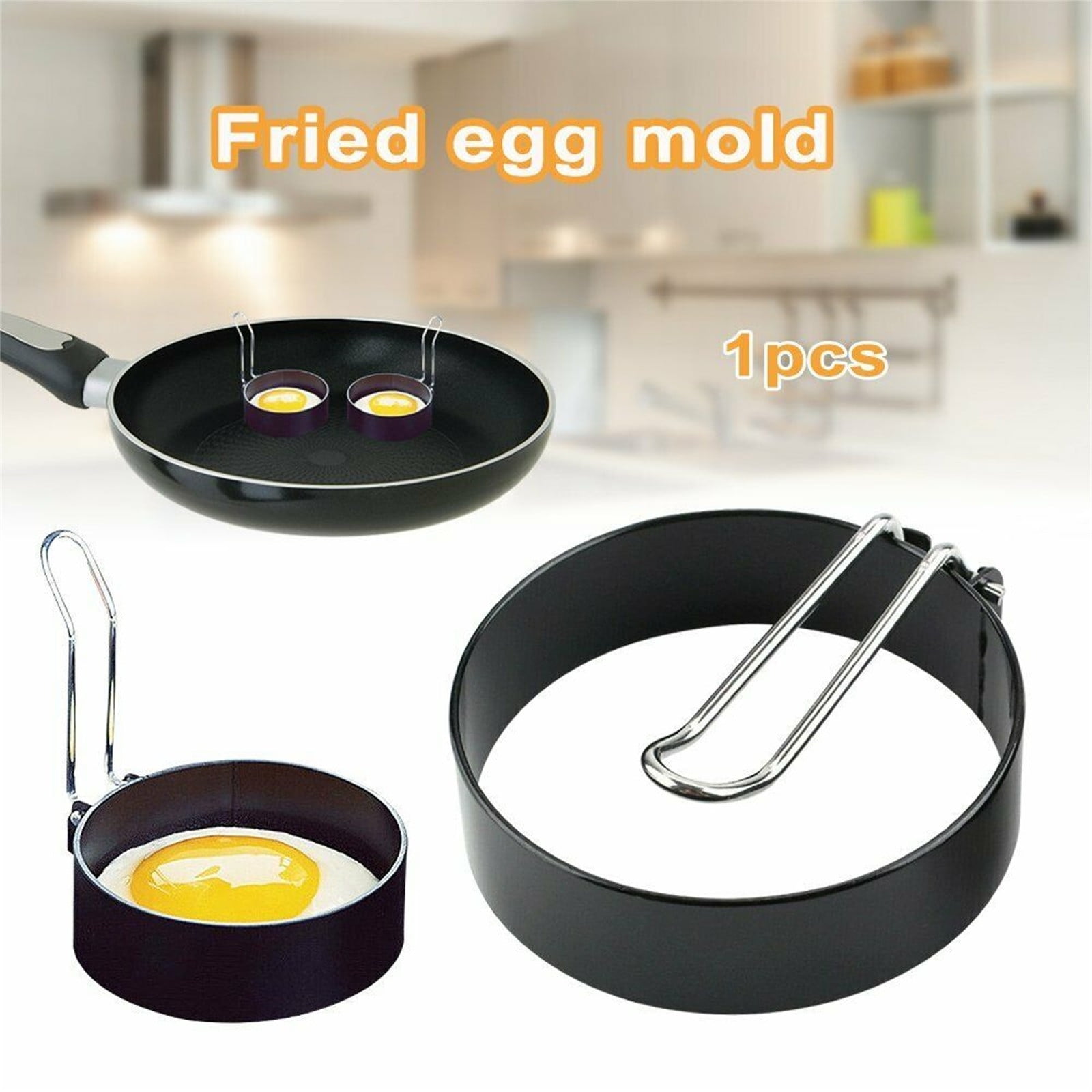 Stainless Steel Nonstick Omelet with Handle, 2.8 Inch Round Pancake ...