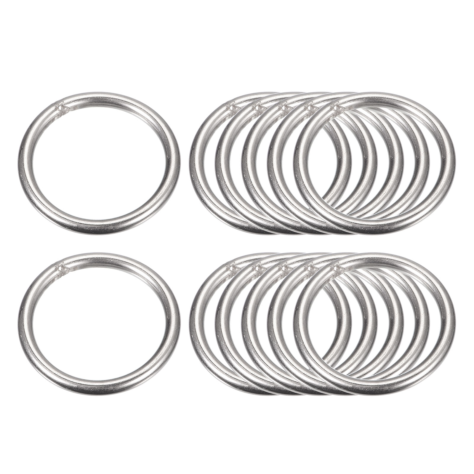 Stainless Steel O Rings, 12 Pack 40mm Outer Dia. 4mm Thick Welded O ...