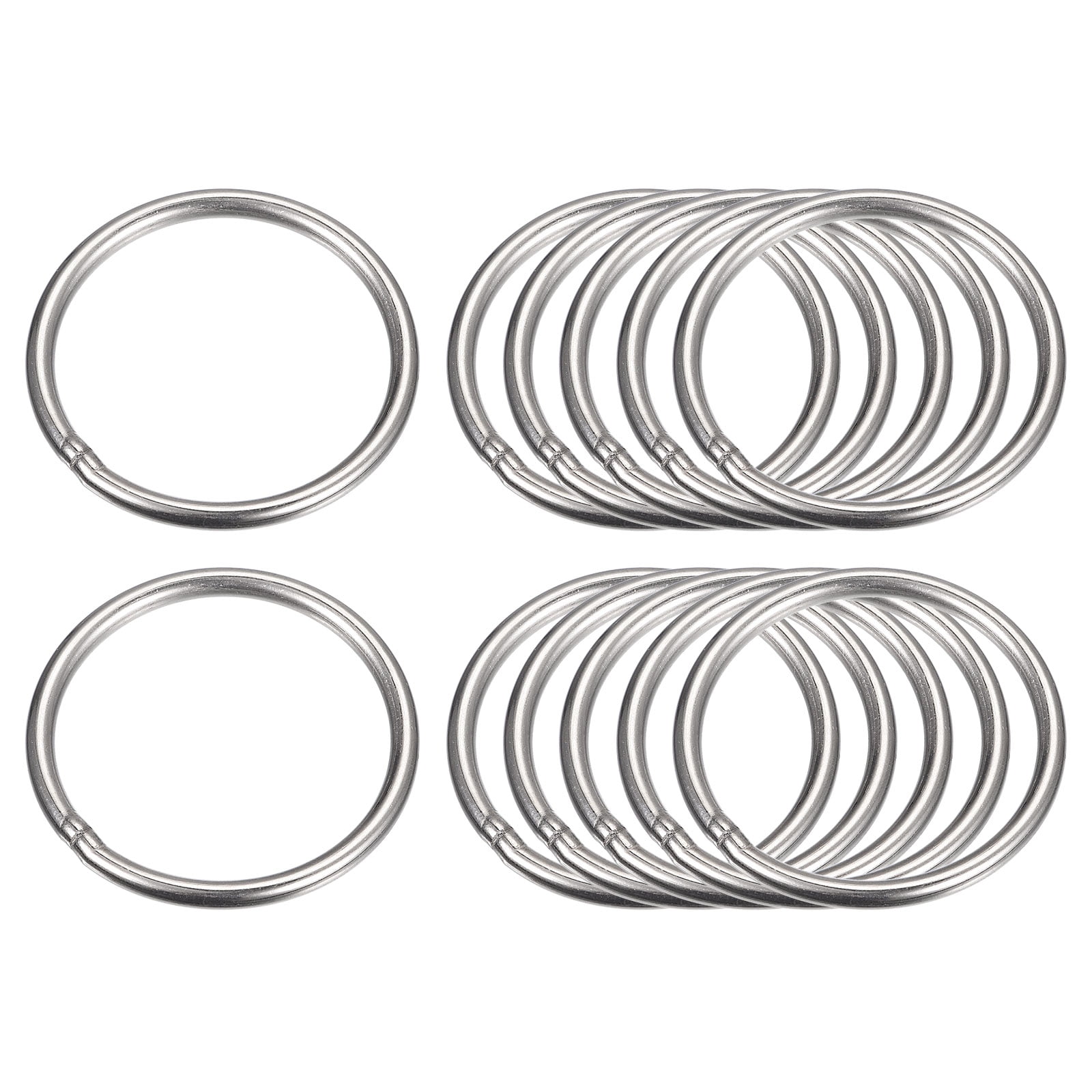 Stainless Steel O Rings, 12 Pack 60mm Outer Dia. 4mm Thick Welded O ...