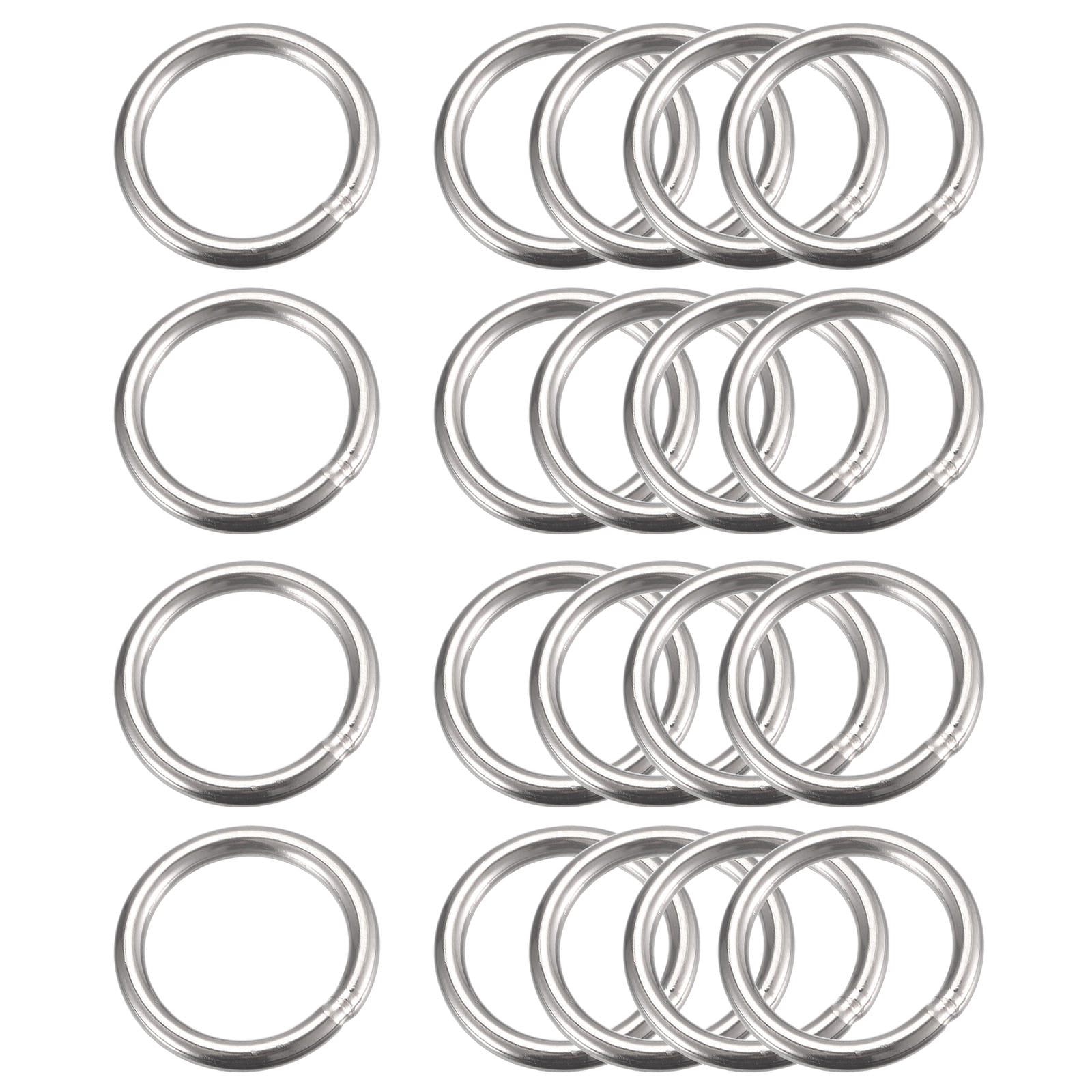 Stainless Steel O Rings, 20 Pack 40mm Outer Dia. 3mm Thickness Welded O ...