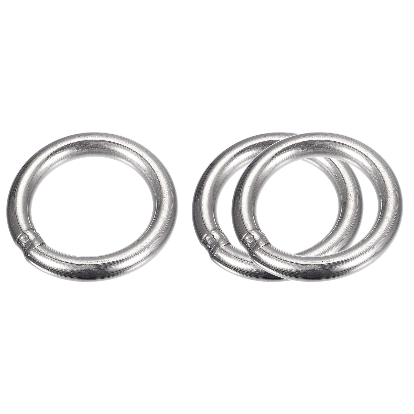 Stainless Steel O Rings, 3 Pack 40mm Outer Dia. 6mm Thick Welded O ...