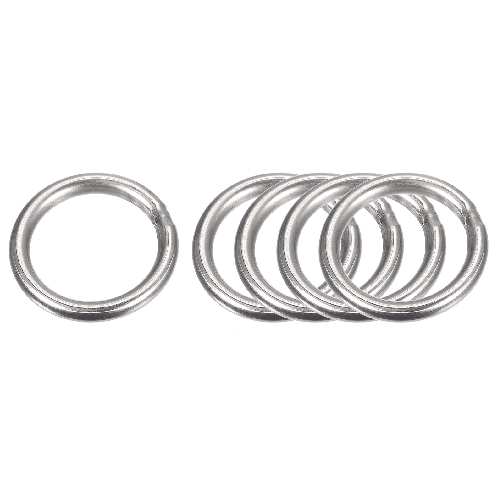 Stainless Steel O Rings, 5 Pack 30mm Outer Dia. 4mm Thick Welded O ...