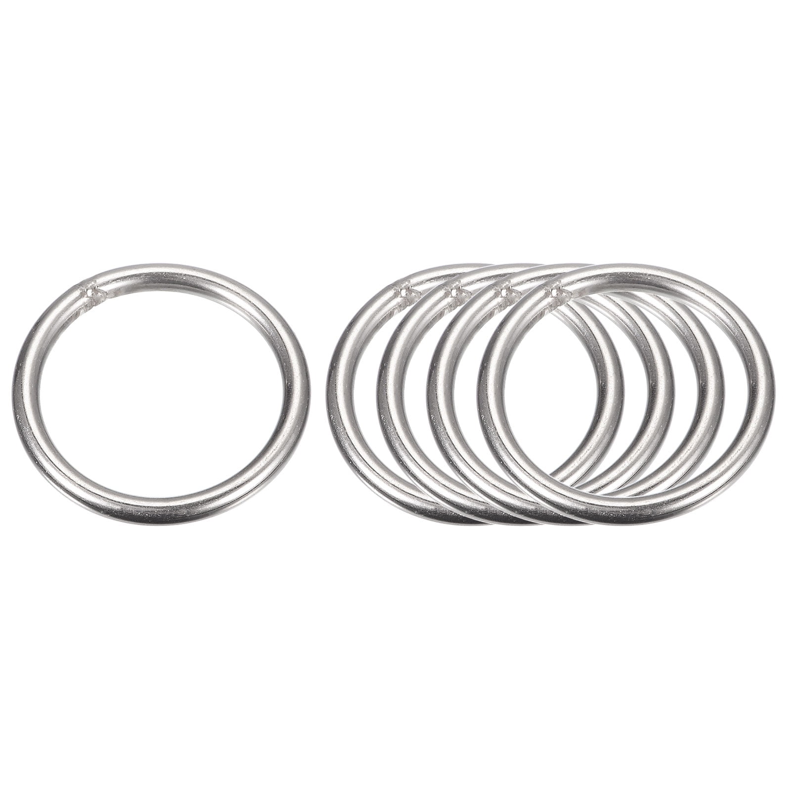 Stainless Steel O Rings, 5 Pack 40mm Outer Dia. 4mm Thick Welded O ...