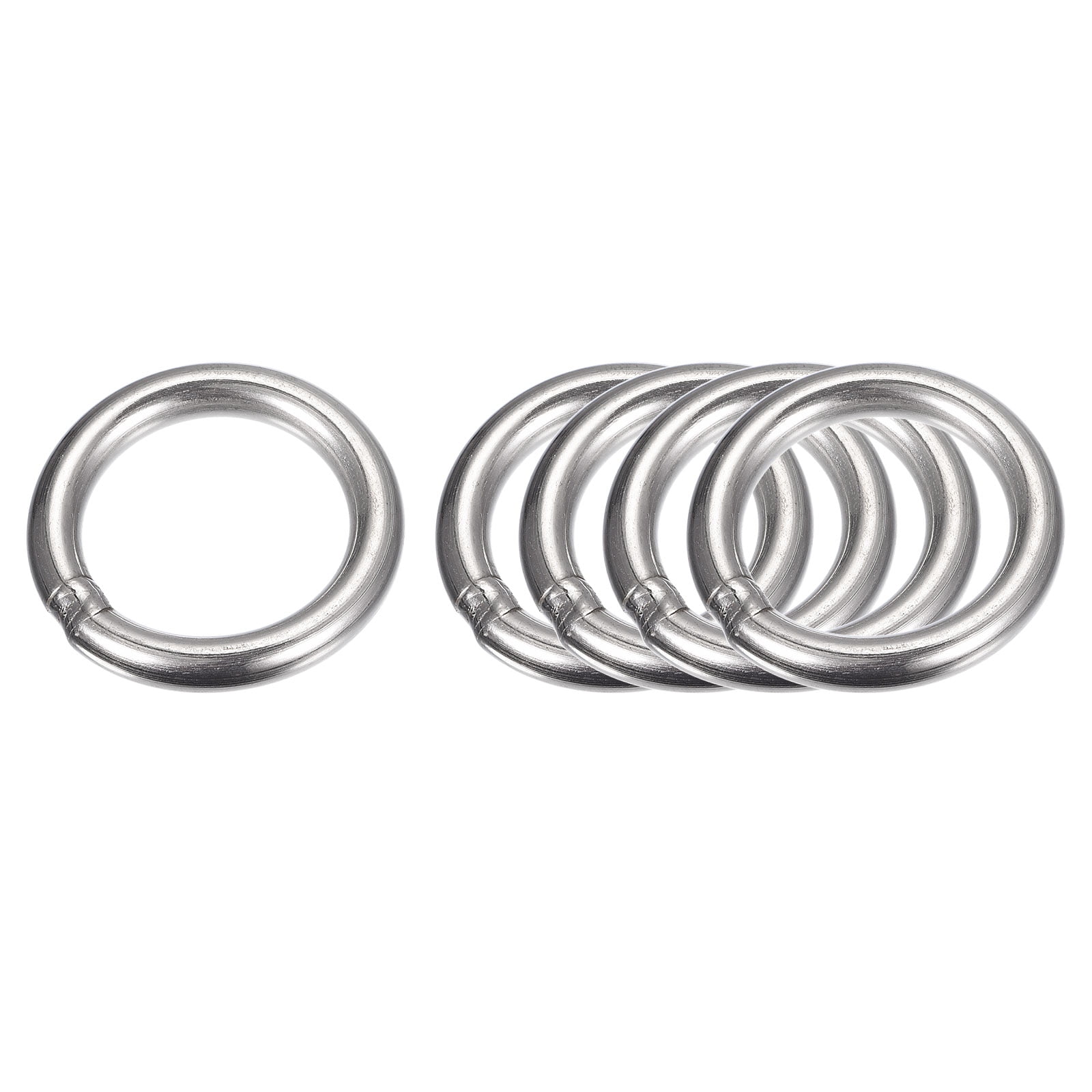 Stainless Steel O Rings, 5 Pack 40mm Outer Dia. 6mm Thick Welded O ...