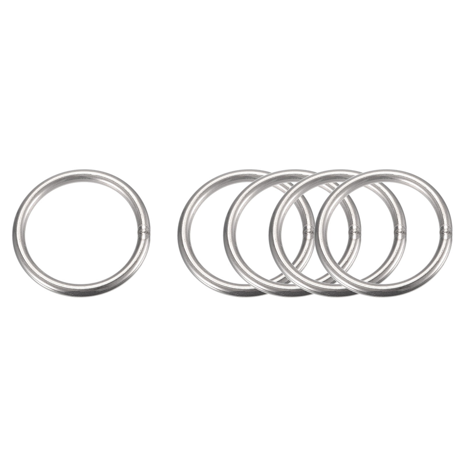 Stainless Steel O Rings, 5 Pack 50mm Outer Dia. 5mm Thickness Welded O ...