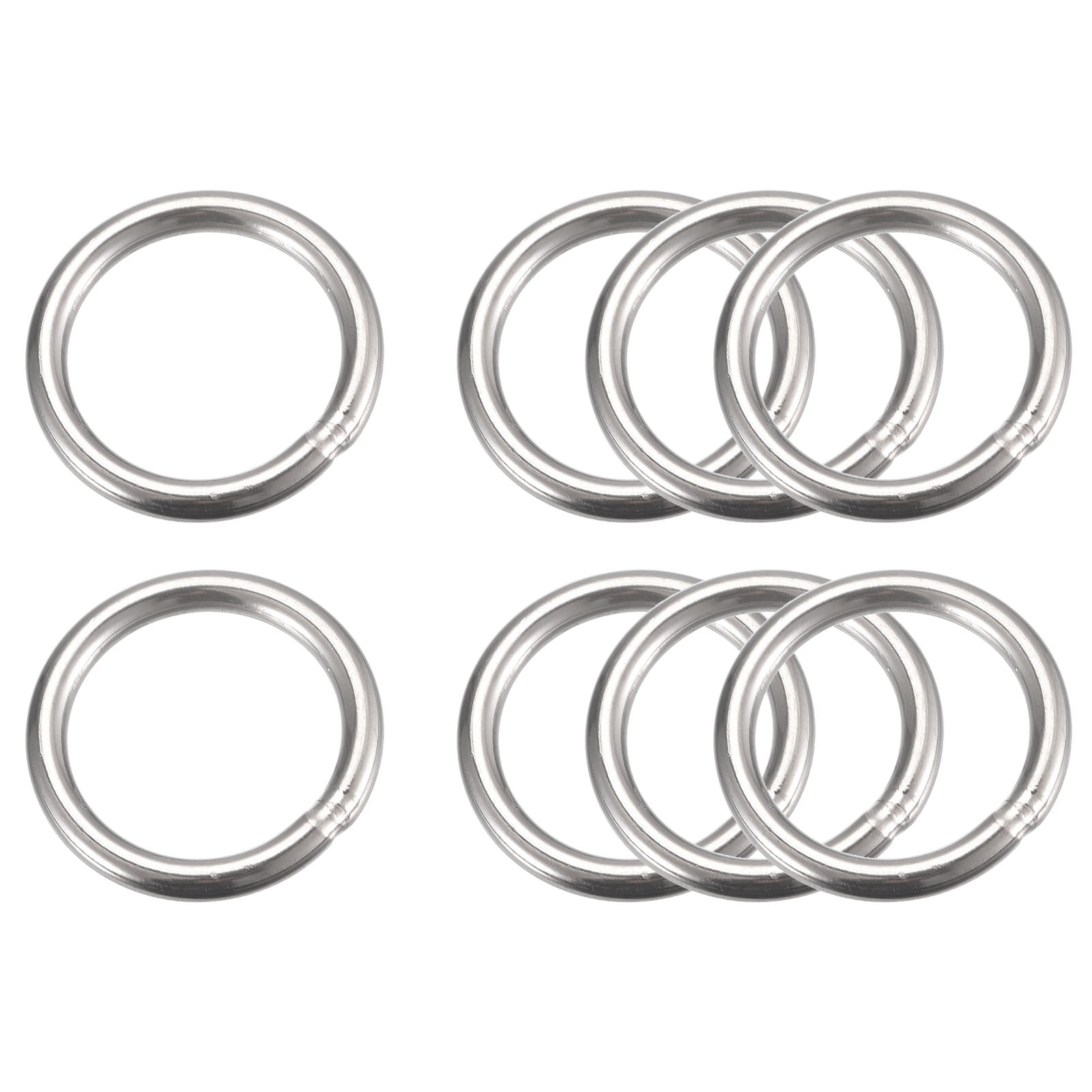 Stainless Steel O Rings, 8 Pack 40mm Outer Dia. 3mm Thickness Welded O ...