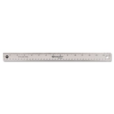 Westcott Metal 12" Stainless Steel Ruler, Metric/Imperial, Non-Slip ...