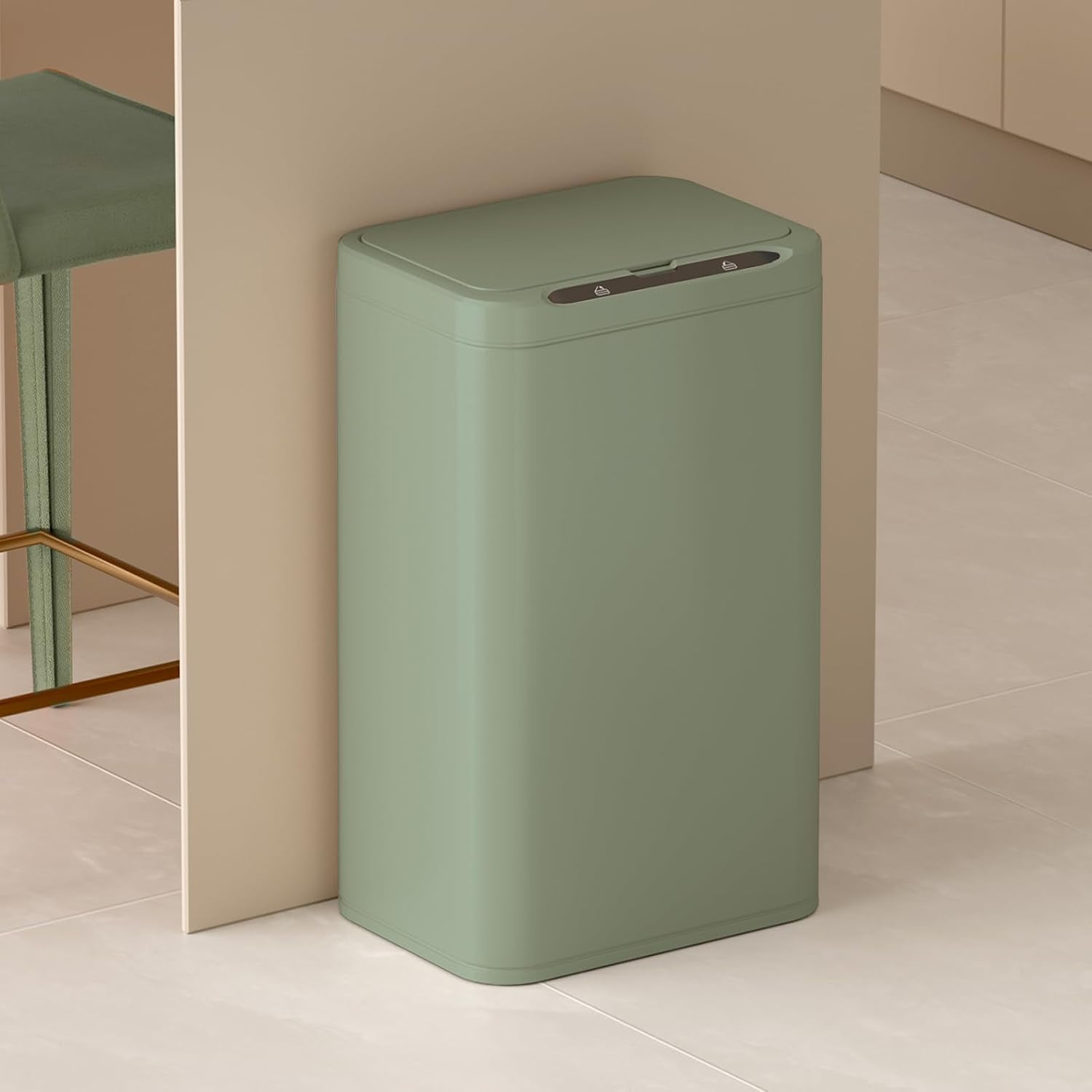 Stainless Steel Office Trash Can Motion Sensor Garbage Can Touchless ...