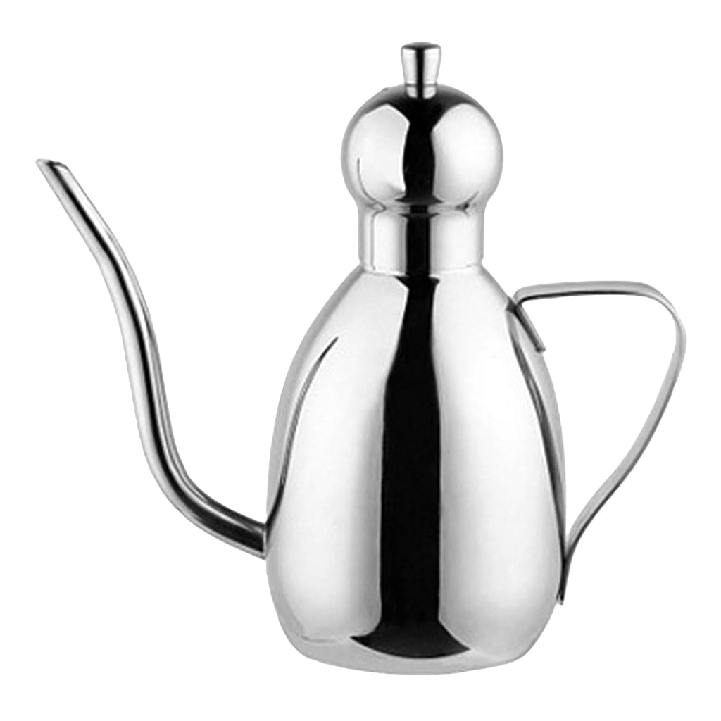 Stainless Steel Oil Can Drizzly Cruet Bottle Dispenser with Drip 0.6L ...