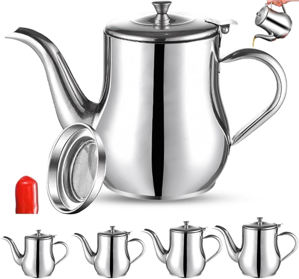 Stainless Steel Oil Filter Pot, 2025 New Bacon Grease Container with ...