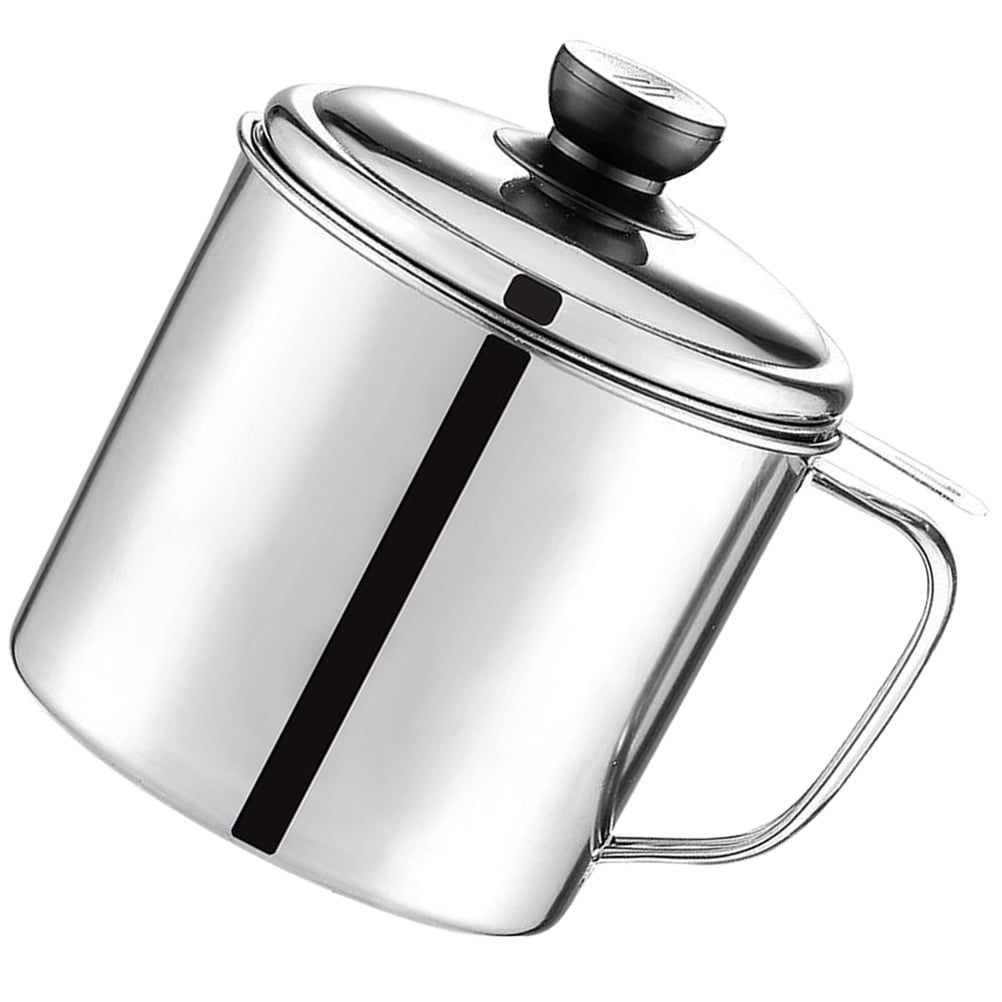 Stainless Steel Oil Filter Pot Bacon up Grease Can for Kitchen with ...