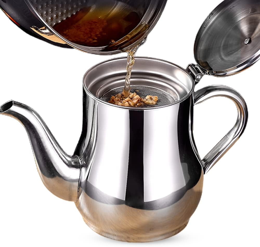 Stainless Steel Oil Filter Pot, Household Stainless Steel Oil Storage ...