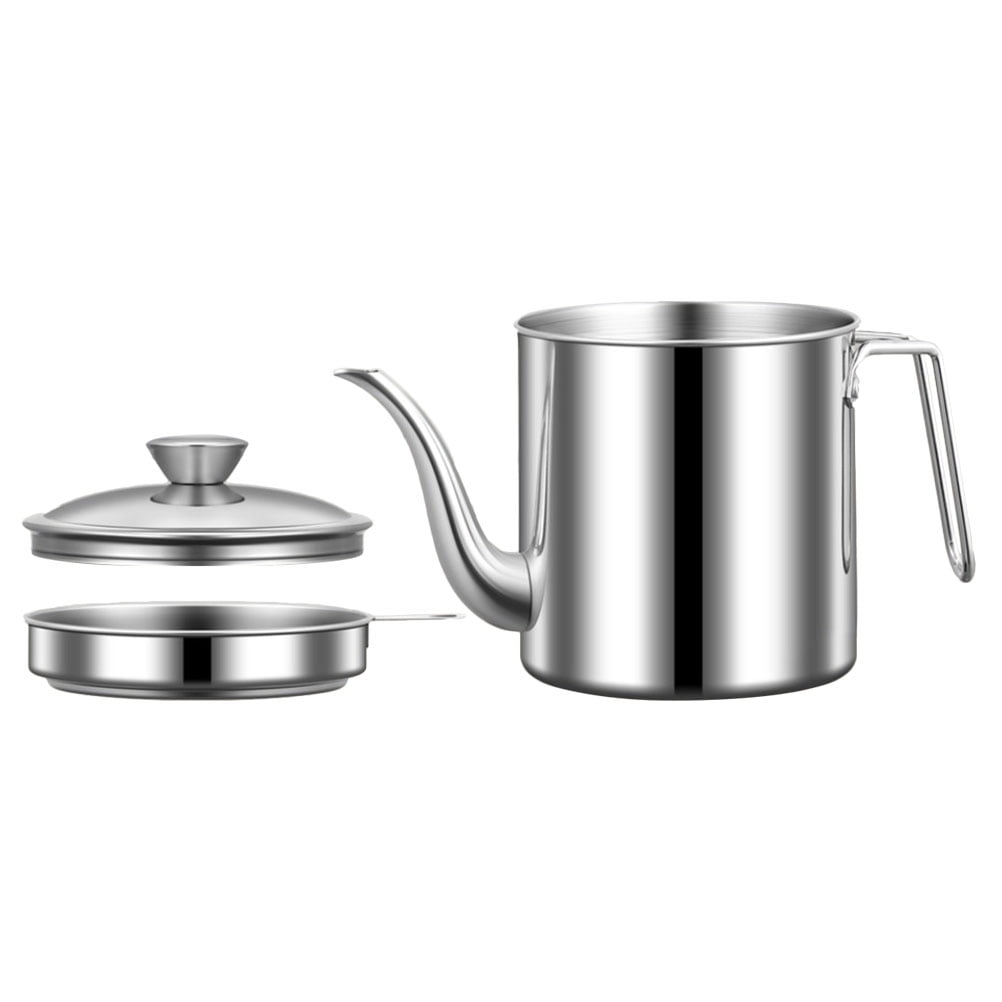 Stainless Steel Oil Pot Liquid Dispenser Grease Container Kitchen ...