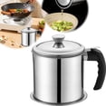 Stainless Steel Oil Storage Pot 1.4L with Filter – Kitchen Oil Strainer ...