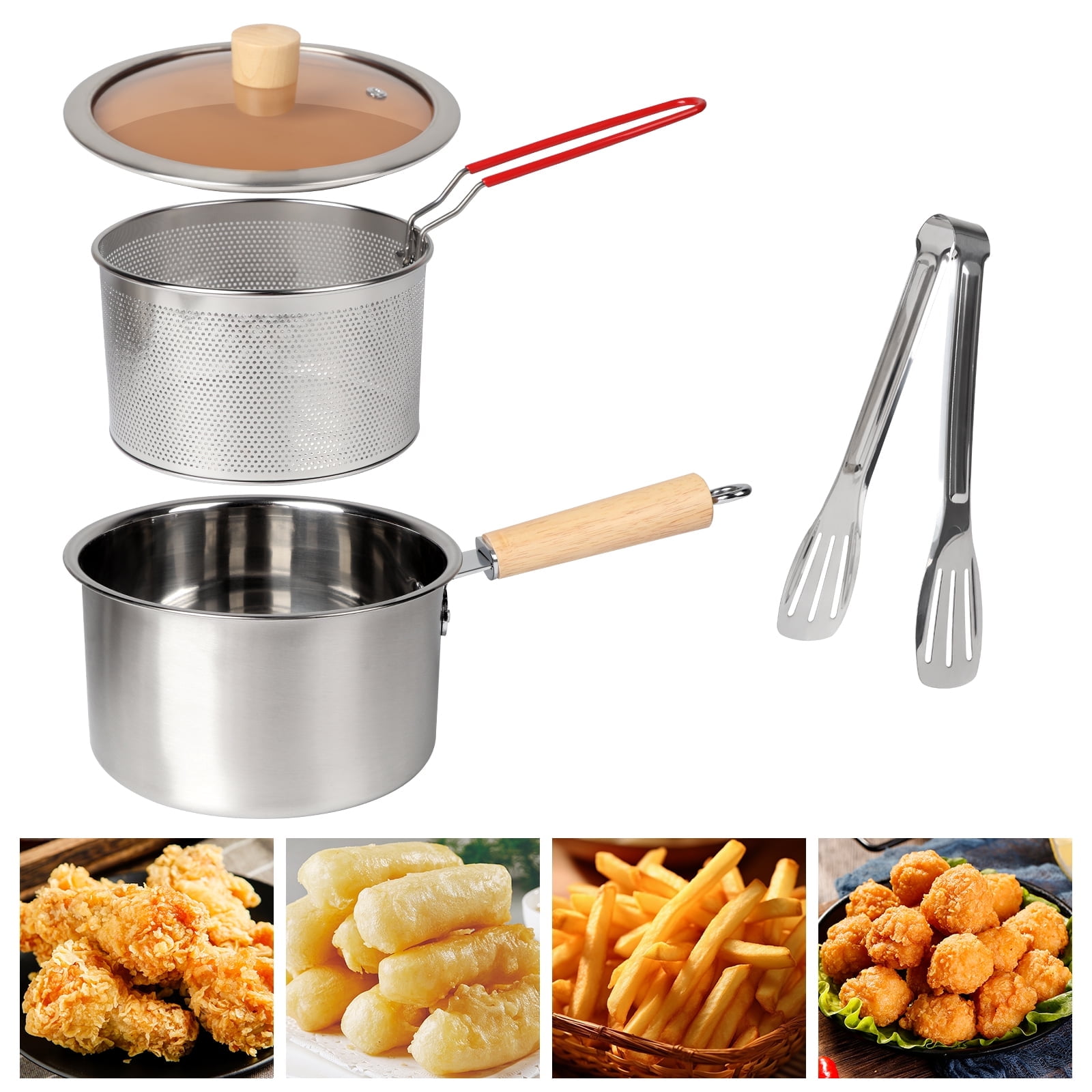 Stainless Steel Oil Strainer Pot With Fry Basket, 2500ML Capacity Deep ...