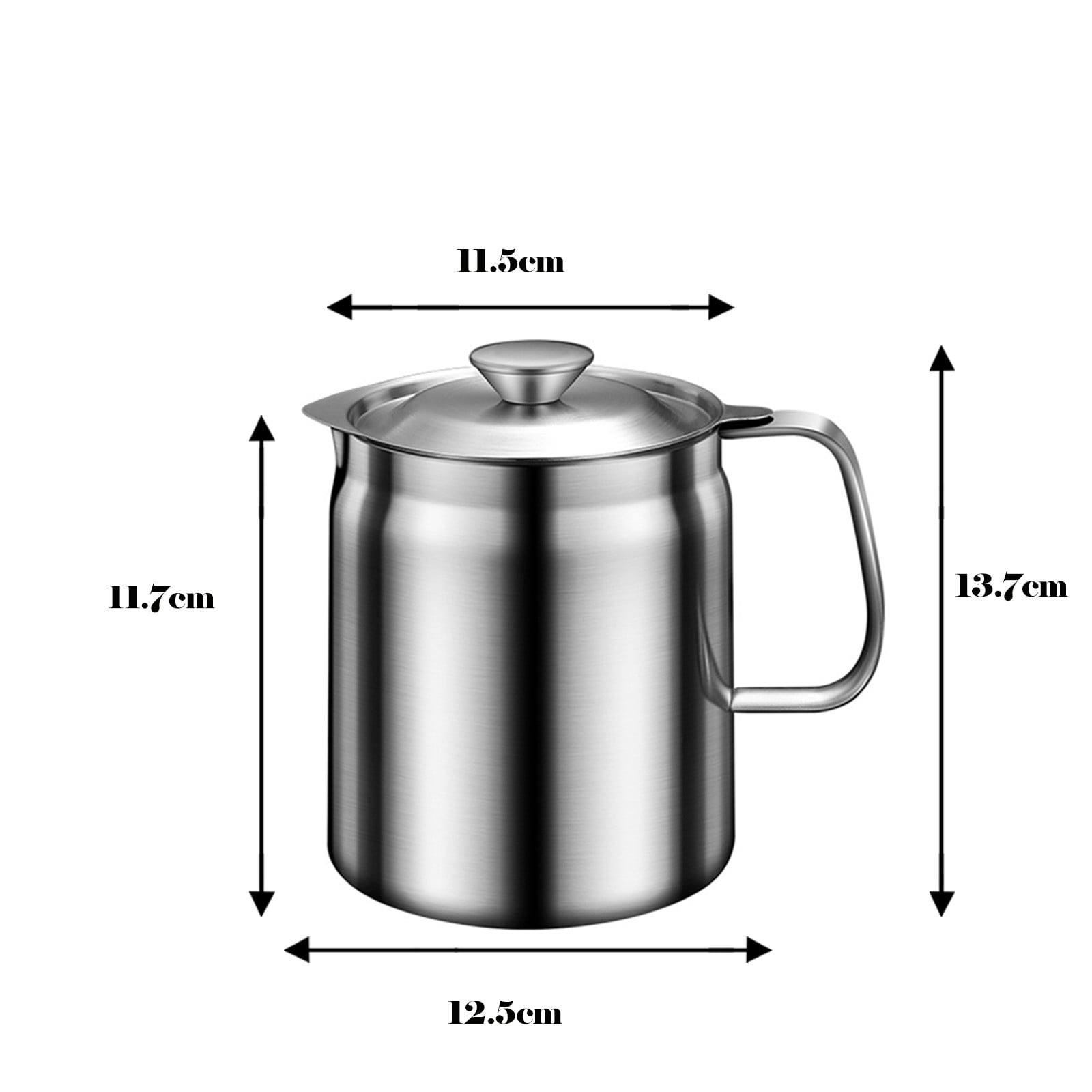 Stainless Steel Oil Strainer Pot, Grease Container with Fine Mesh ...