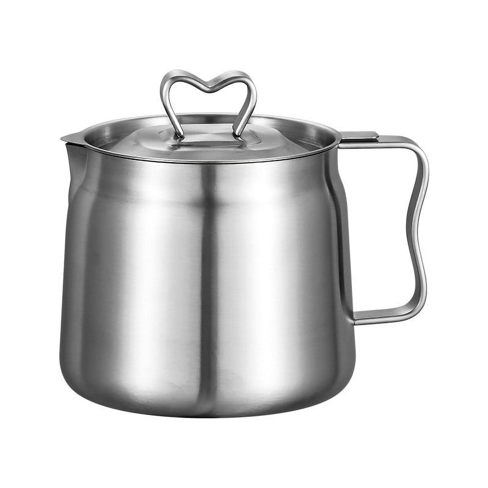 Stainless Steel Oil Strainer Pot, Grease Container With Fine Mesh ...