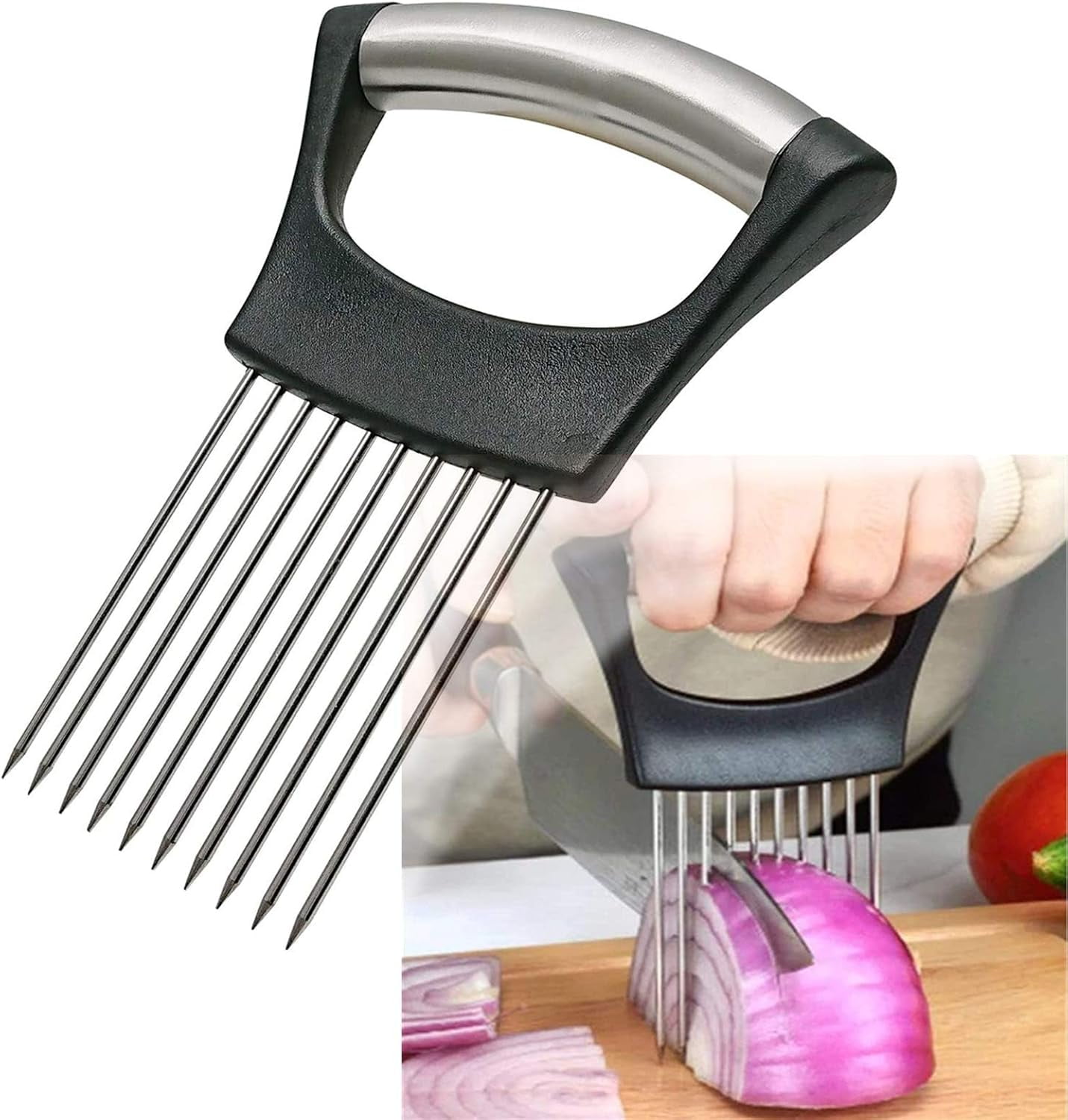 Stainless Steel Onion Holder for Slicing,Onion Slicer Holder,Onion ...