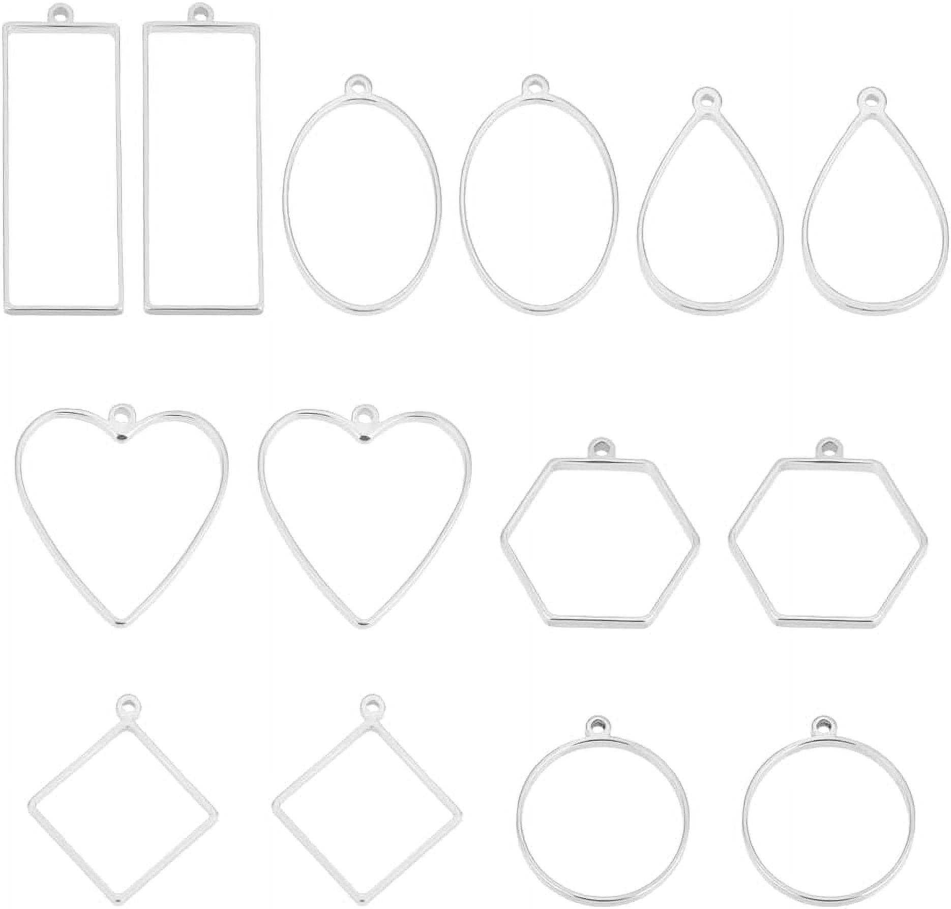 Stainless Steel Open Back Bezel Pendants Round Ring Shape Charms Epoxy ...