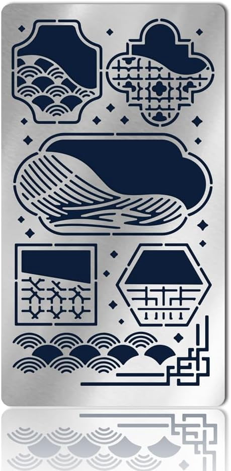 Stainless Steel Oriental Window Stencils 3.98x6.97inch Square Cloud ...