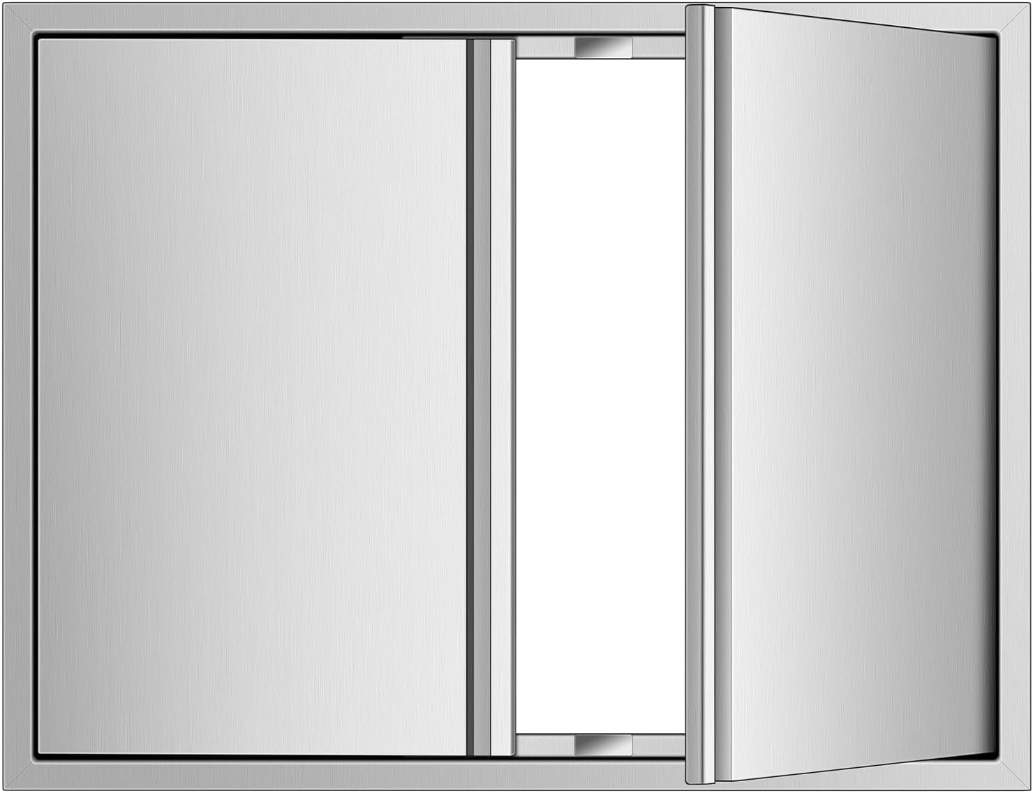 Stainless Steel Outdoor Kitchen Double Access Door with Handles & Hooks ...