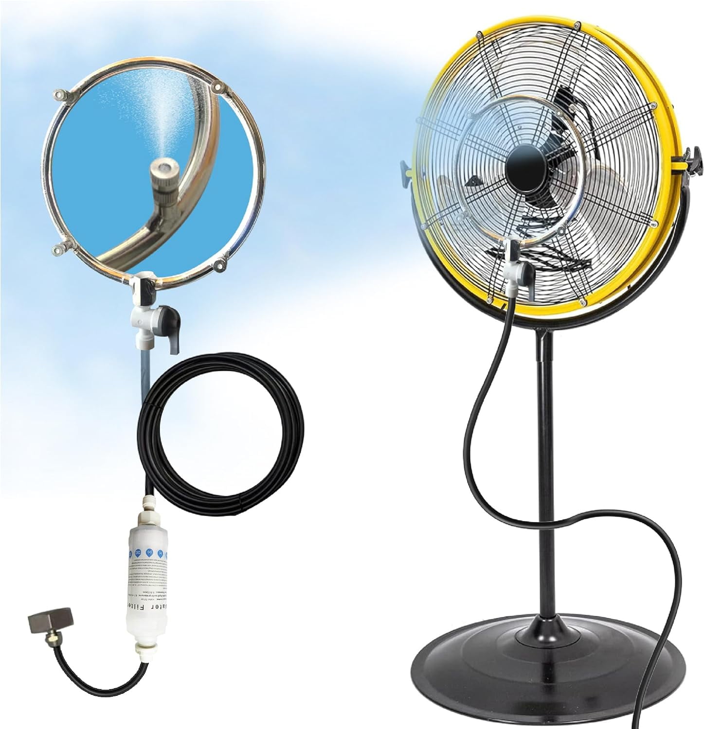Stainless Steel Outdoor Misting Fan Kit for a Cool Patio Party Garden ...