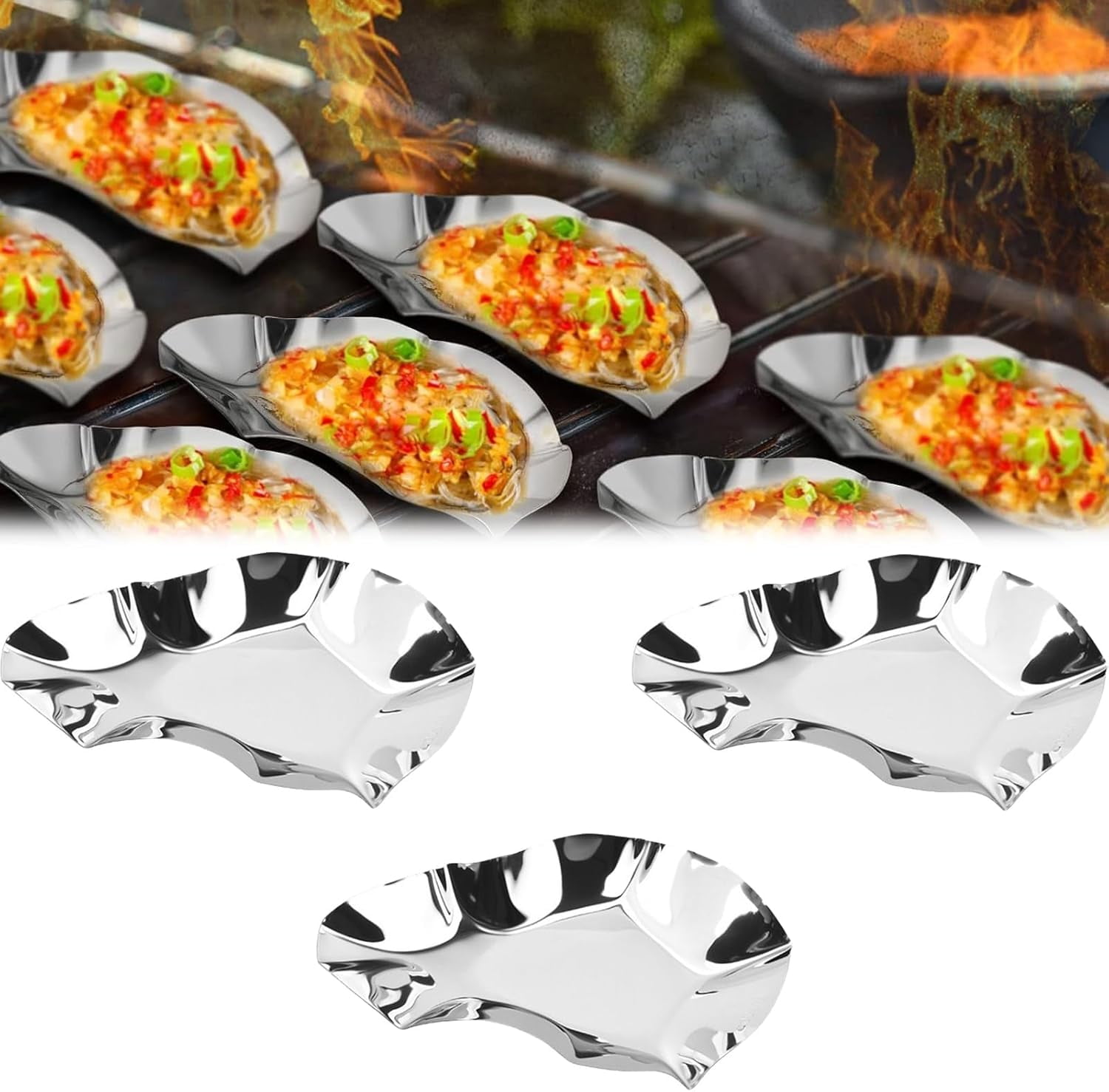 Stainless Steel Oyster Shells, 304 Stainless Steel Oyster Shells, Large ...