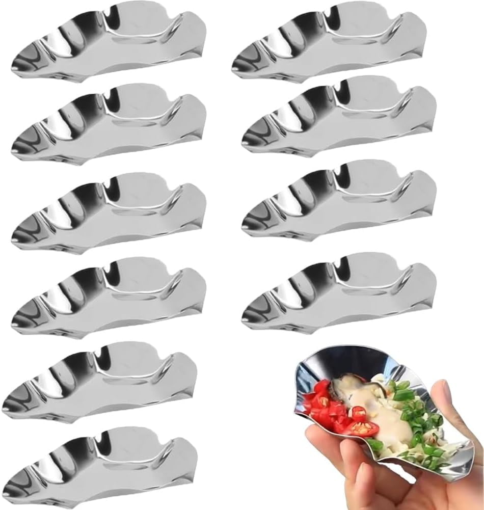 Stainless Steel Oyster Shells, 304 Metal Large Oyster Grilling Pan for ...